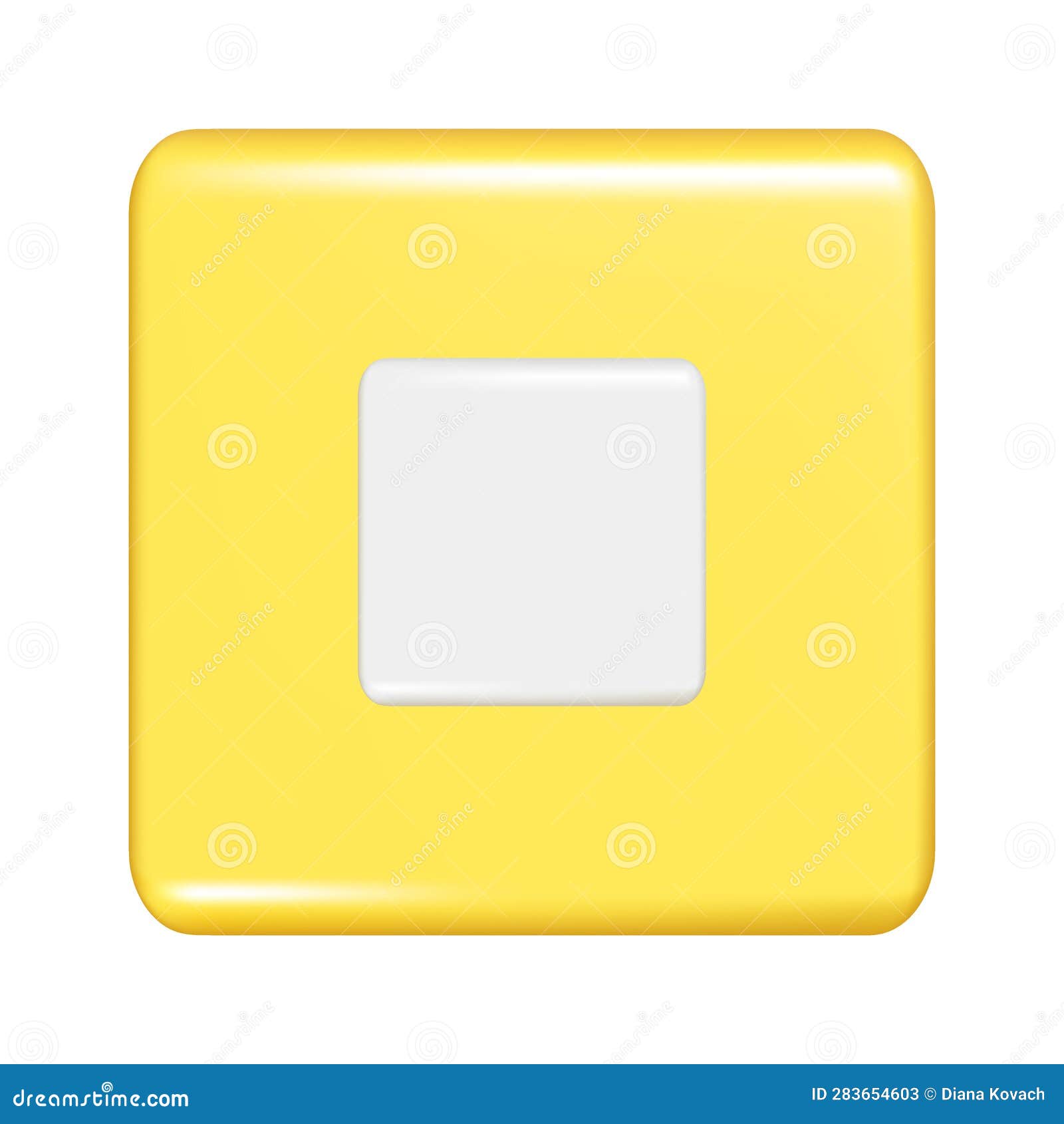 Realistic 3d Yellow Square Shape with Square Sign. Decorative Square ...