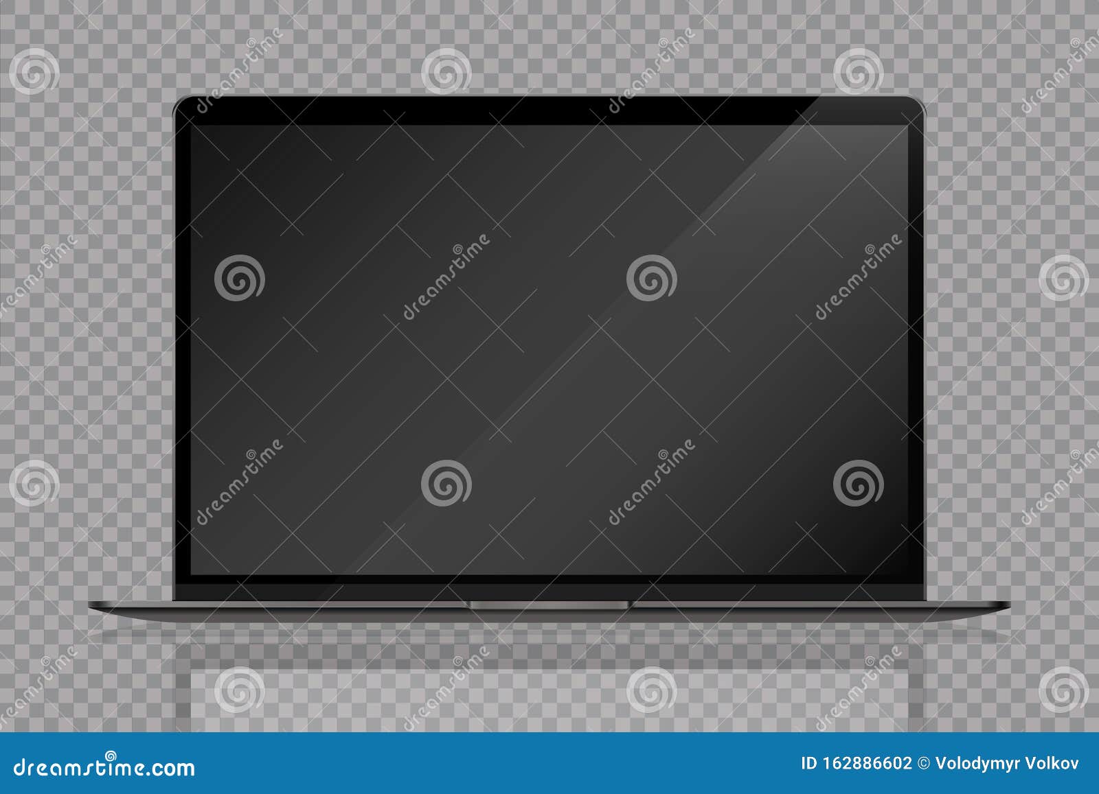 Realistic Darkgrey Notebook with Transparent Screen Isolated. 16 Inch ...