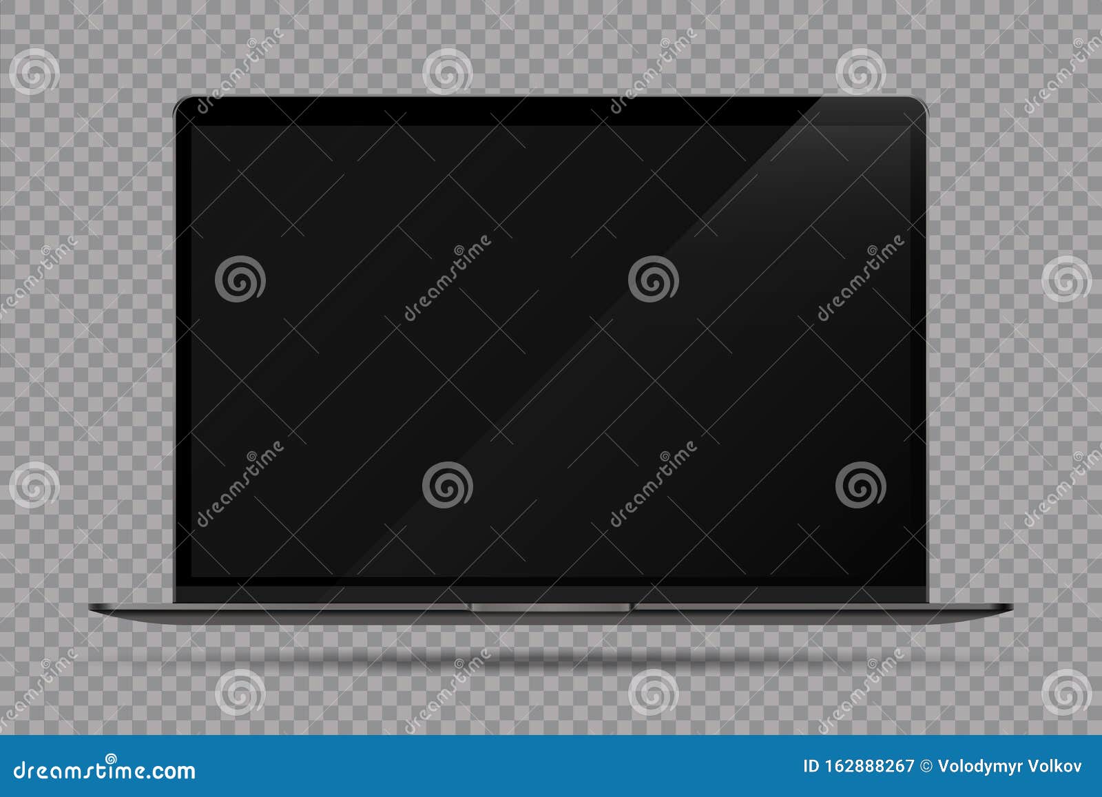 Realistic Darkgrey Notebook with Transparent Screen Isolated. 16 Inch ...