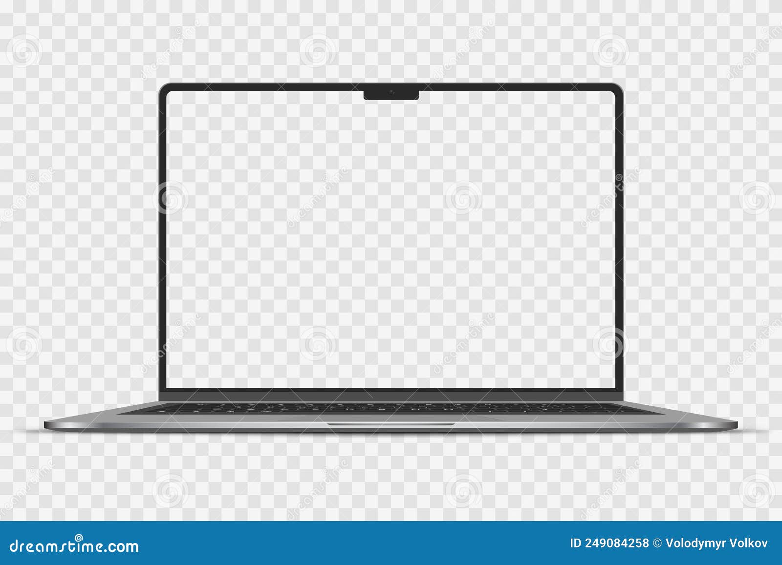 Realistic Darkgrey Notebook with Transparent Screen Isolated. New ...