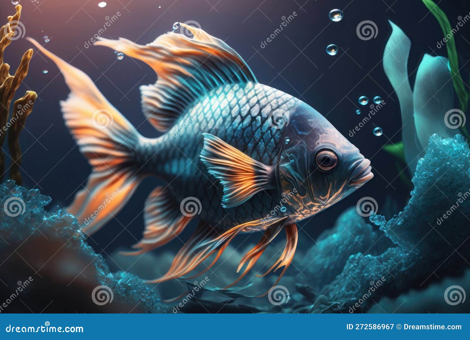 Realistic Decorative Fish in Action. AI Generated Stock Illustration ...