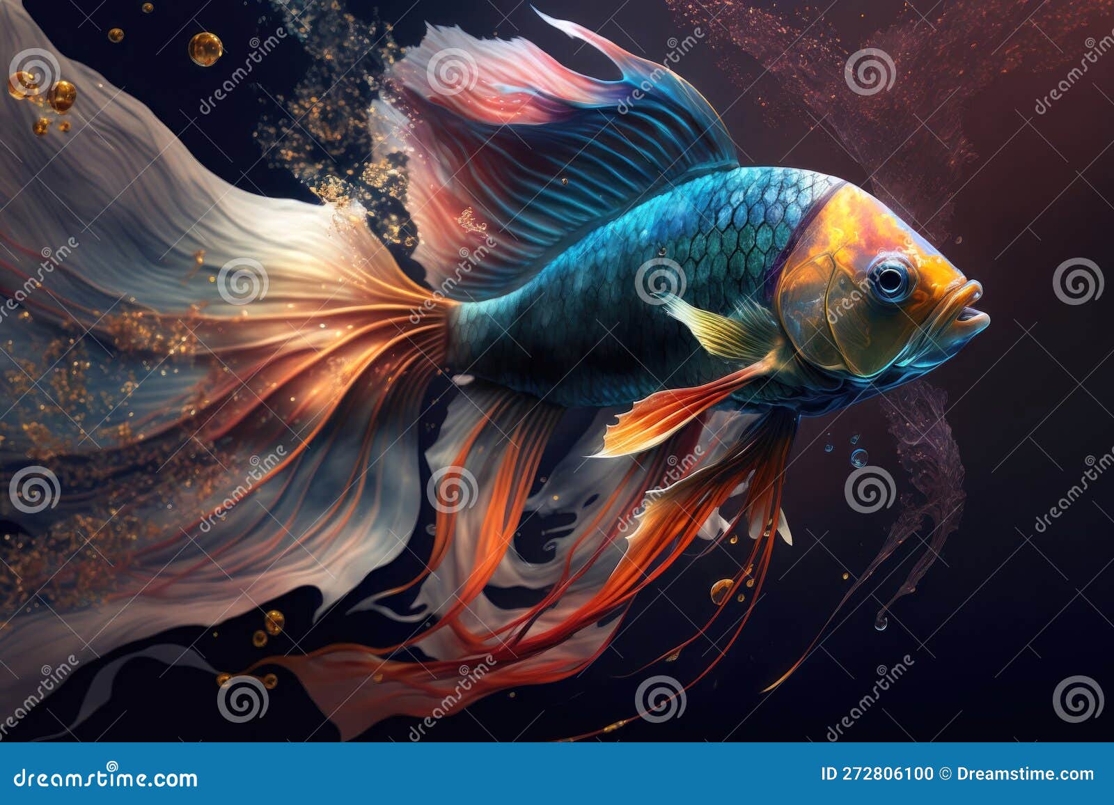 Realistic Decorative Fish in Action. AI Generated Stock Illustration ...