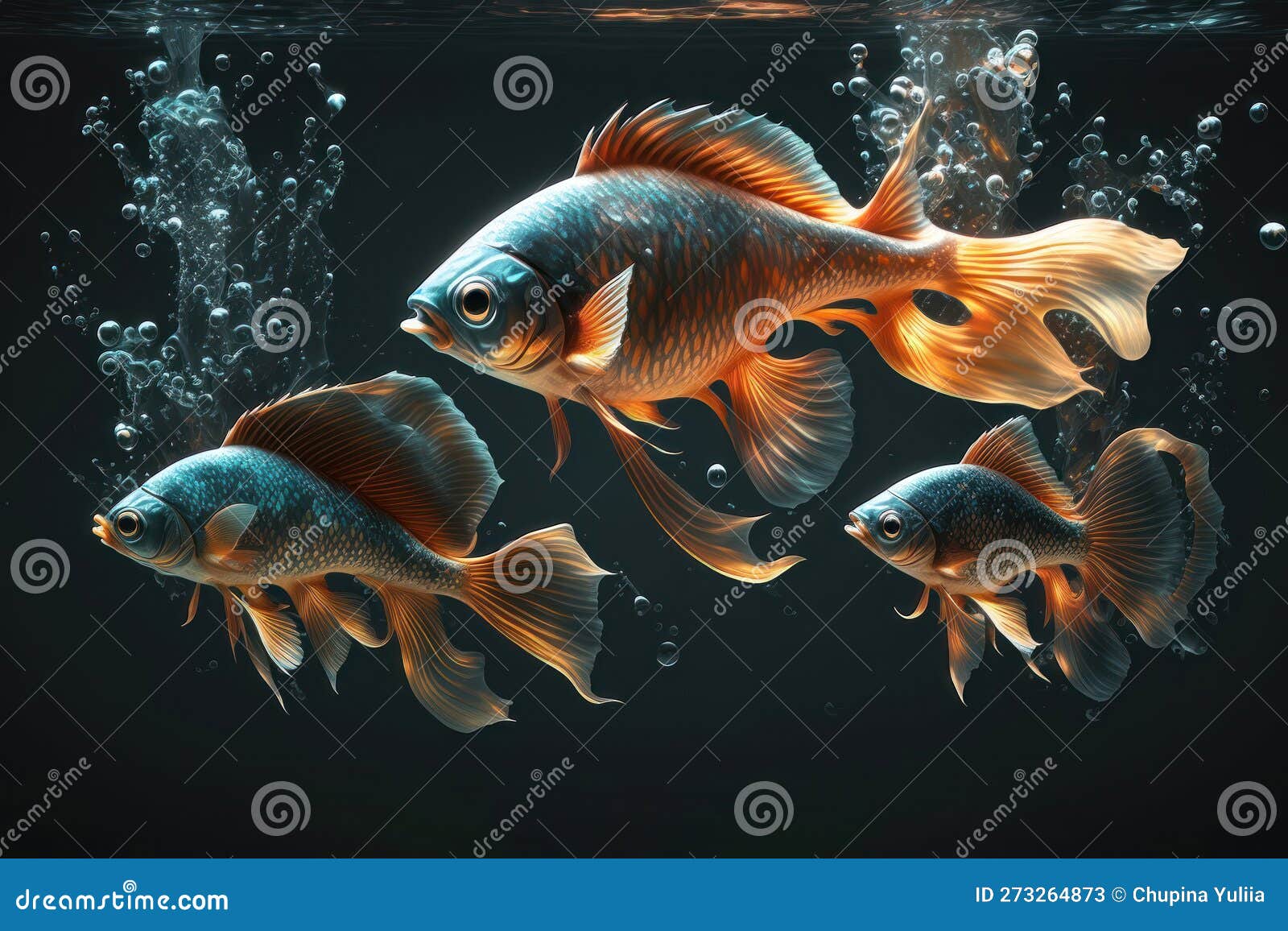 Realistic Decorative Fish in Action. AI Generated Stock Illustration ...