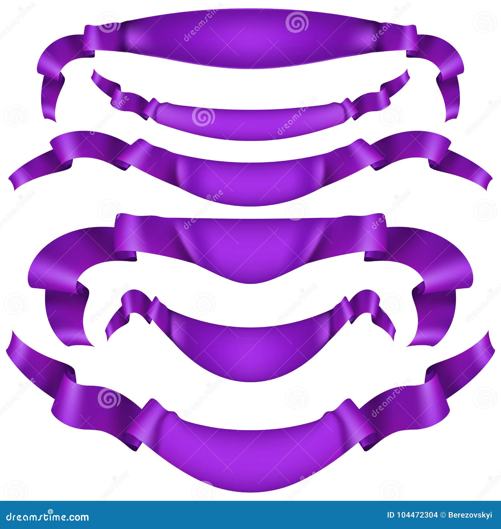 Realistic Decorative Ribbon. EPS 10 Vector Stock Vector - Illustration ...