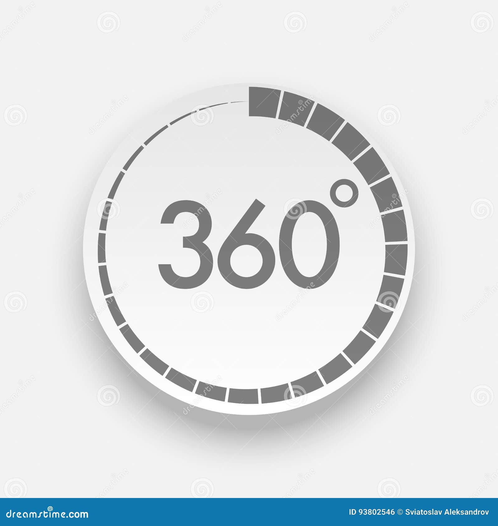 Realistic 360 Degrees Button for Web Design Stock Vector - Illustration ...