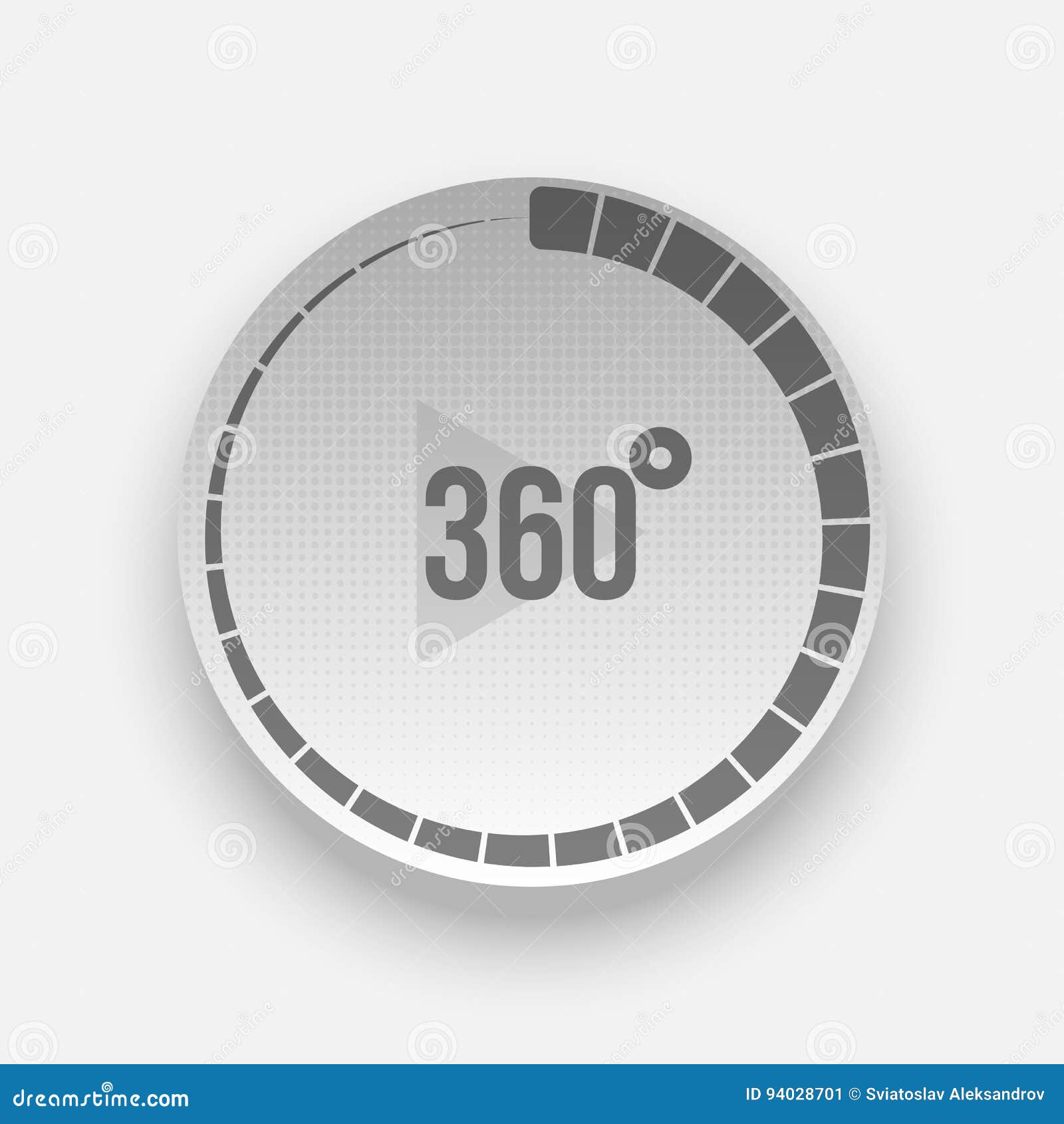 Realistic 360 Degrees Play Button With Arrow Cartoon Vector ...