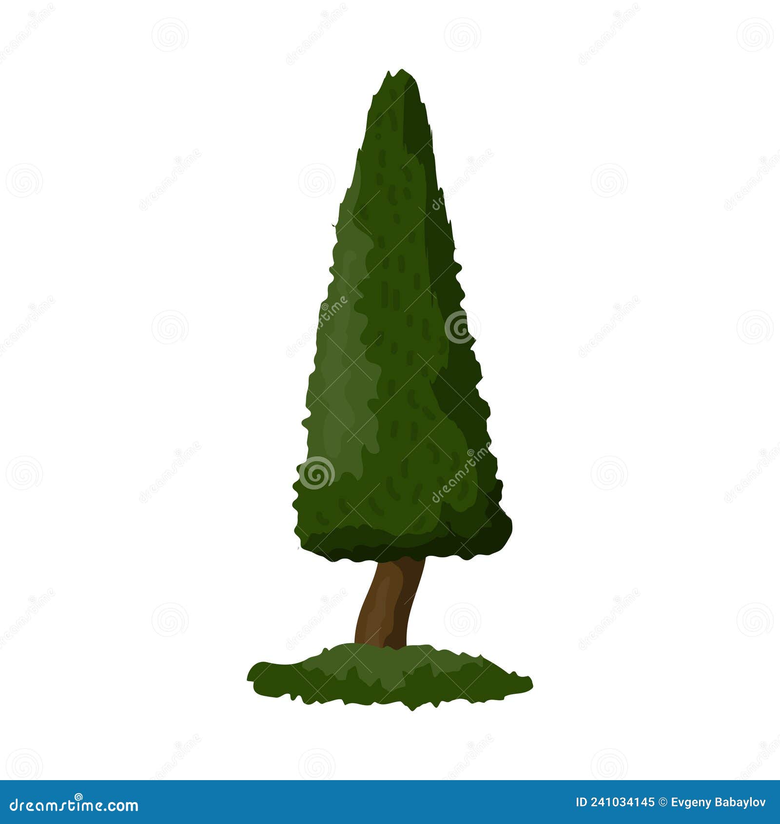 Realistic Dense Green Spruce Isolated on White Background - Vector ...