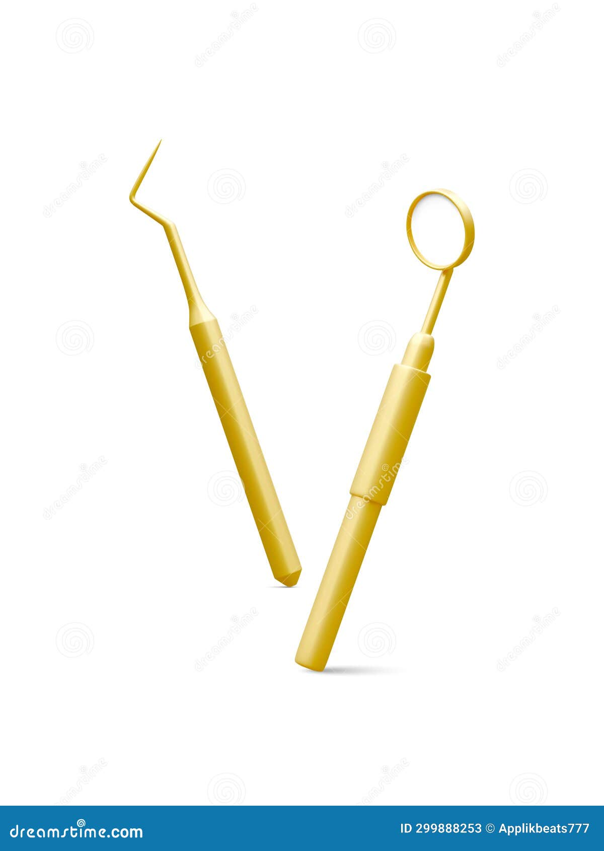 Realistic Dental Tools Isolated on White Background. Concept of Teeth ...