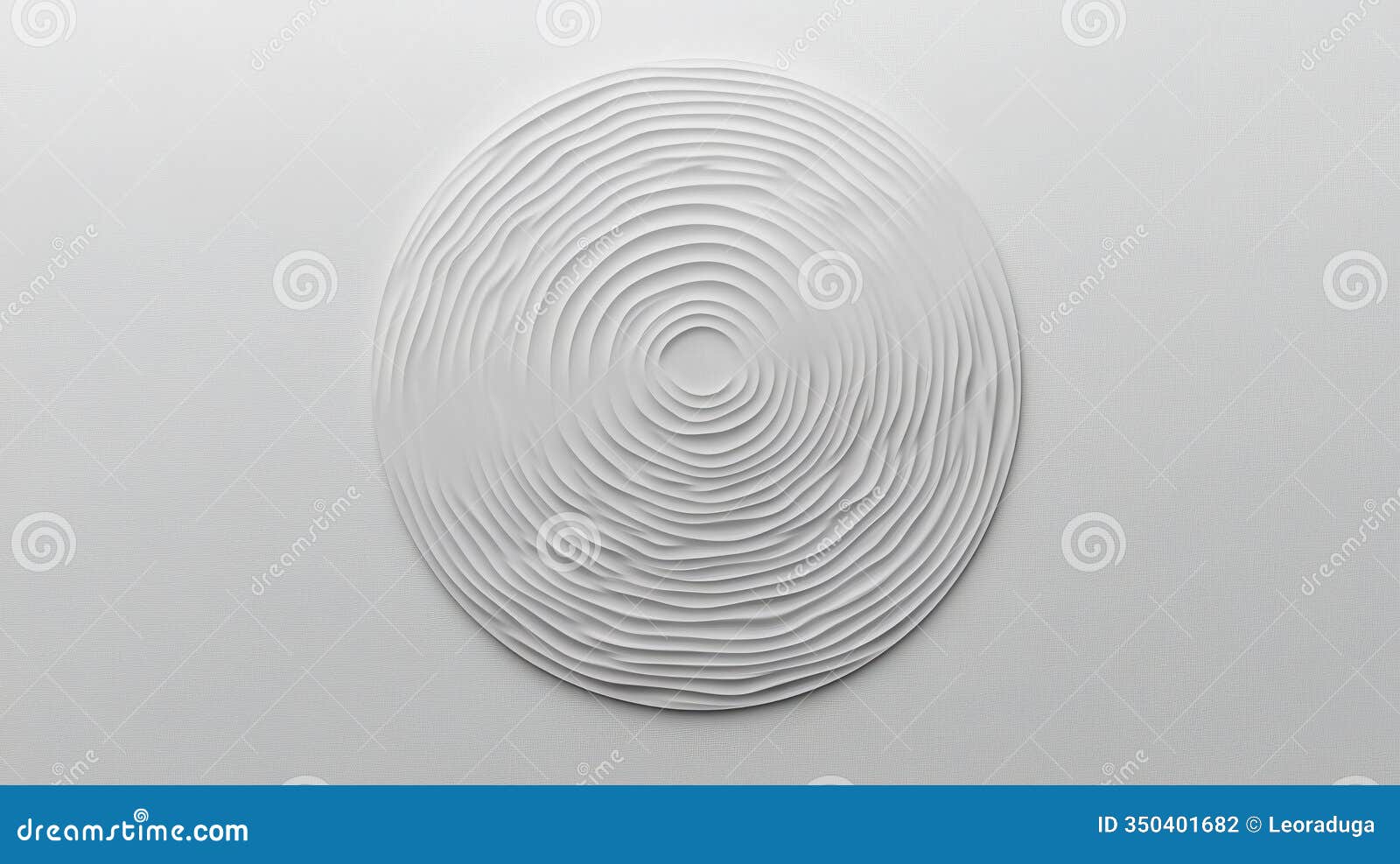 A Realistic Depiction of a Circle of Rippling Water on a Clean White ...