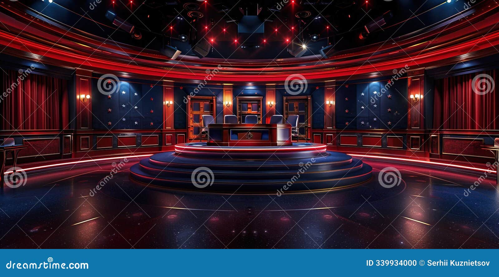 A Realistic Depiction of a Congressional Debate Stage with Dramatic ...