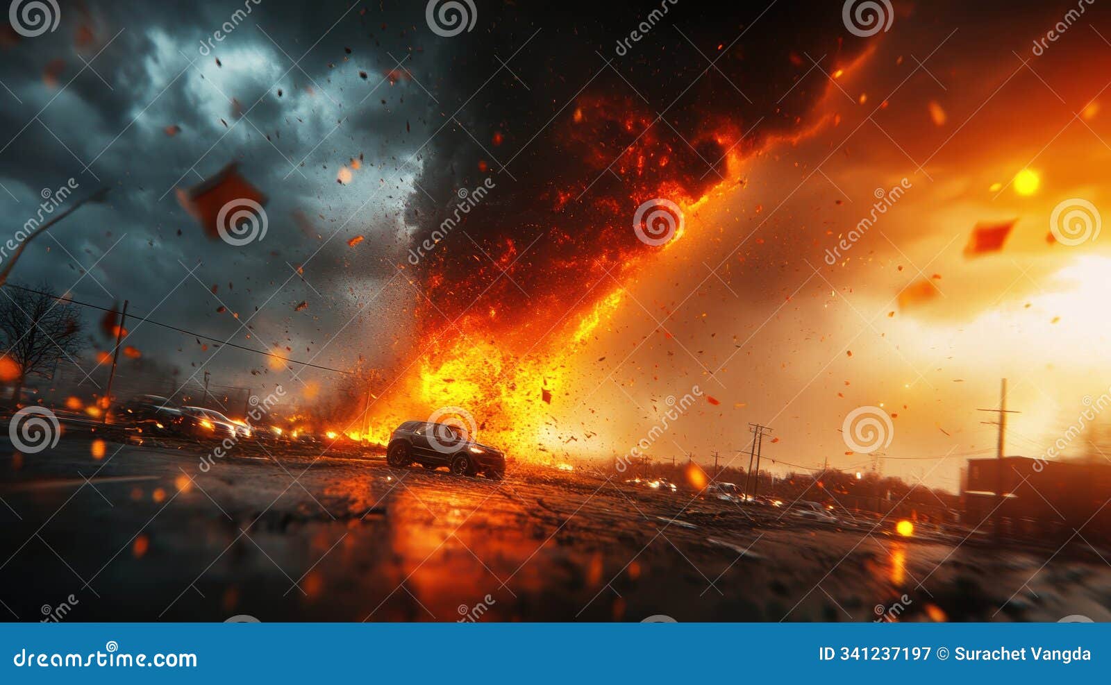 Realistic Depiction of Severe Storm and Disaster Scene Stock ...