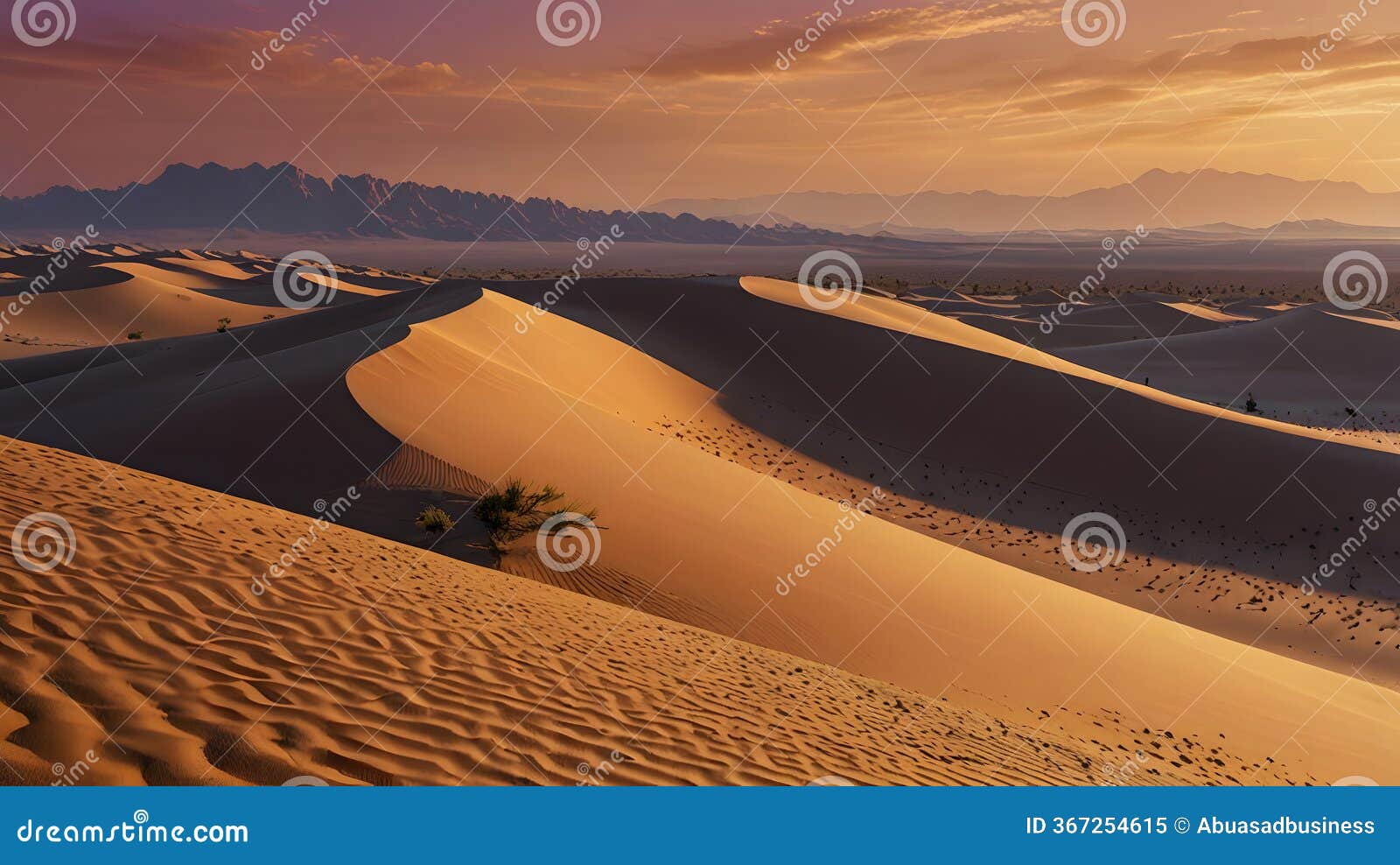 Realistic Desert Dunes With Golden Gradient Sky Wallpaper. High ...