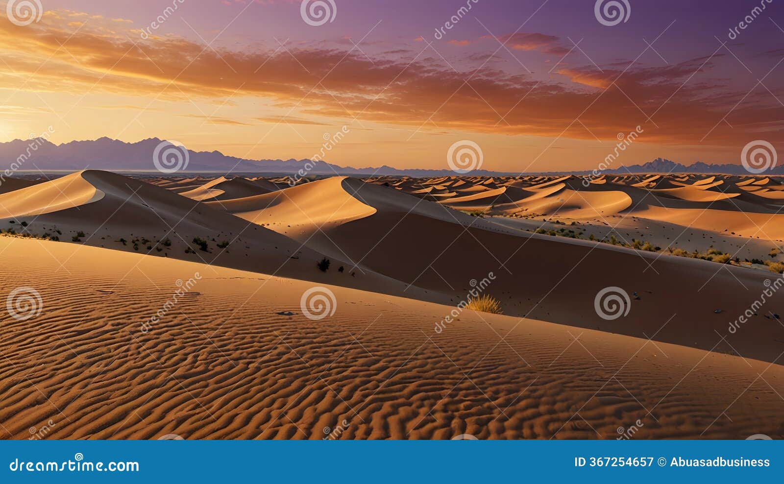 Realistic Desert Dunes With Golden Gradient Sky Wallpaper. High ...