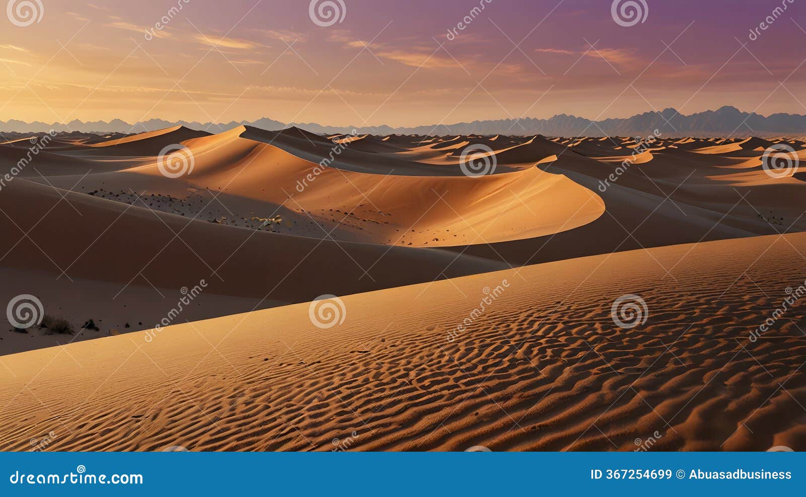 Realistic Desert Dunes With Golden Gradient Sky Wallpaper. High ...