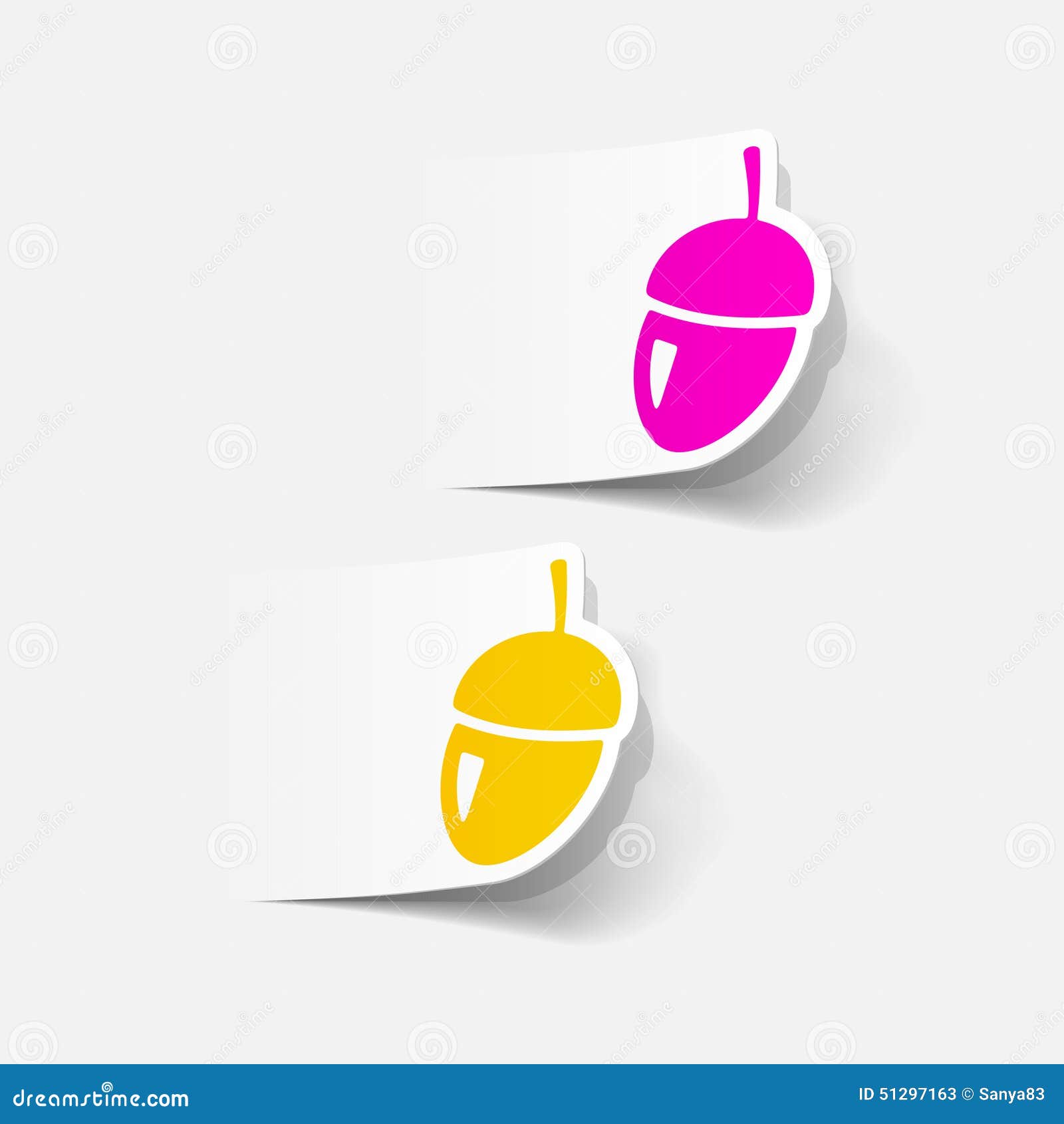 Realistic Design Element. Acorns Stock Vector - Illustration of sticker ...