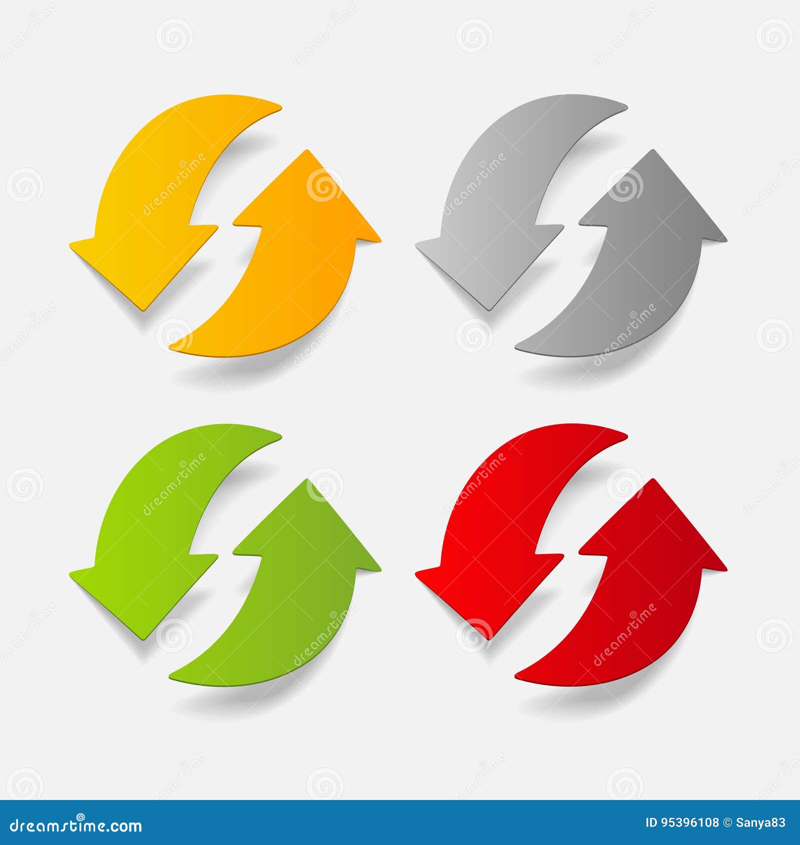 Realistic Design Element: Arrow Recycling Stock Vector - Illustration ...