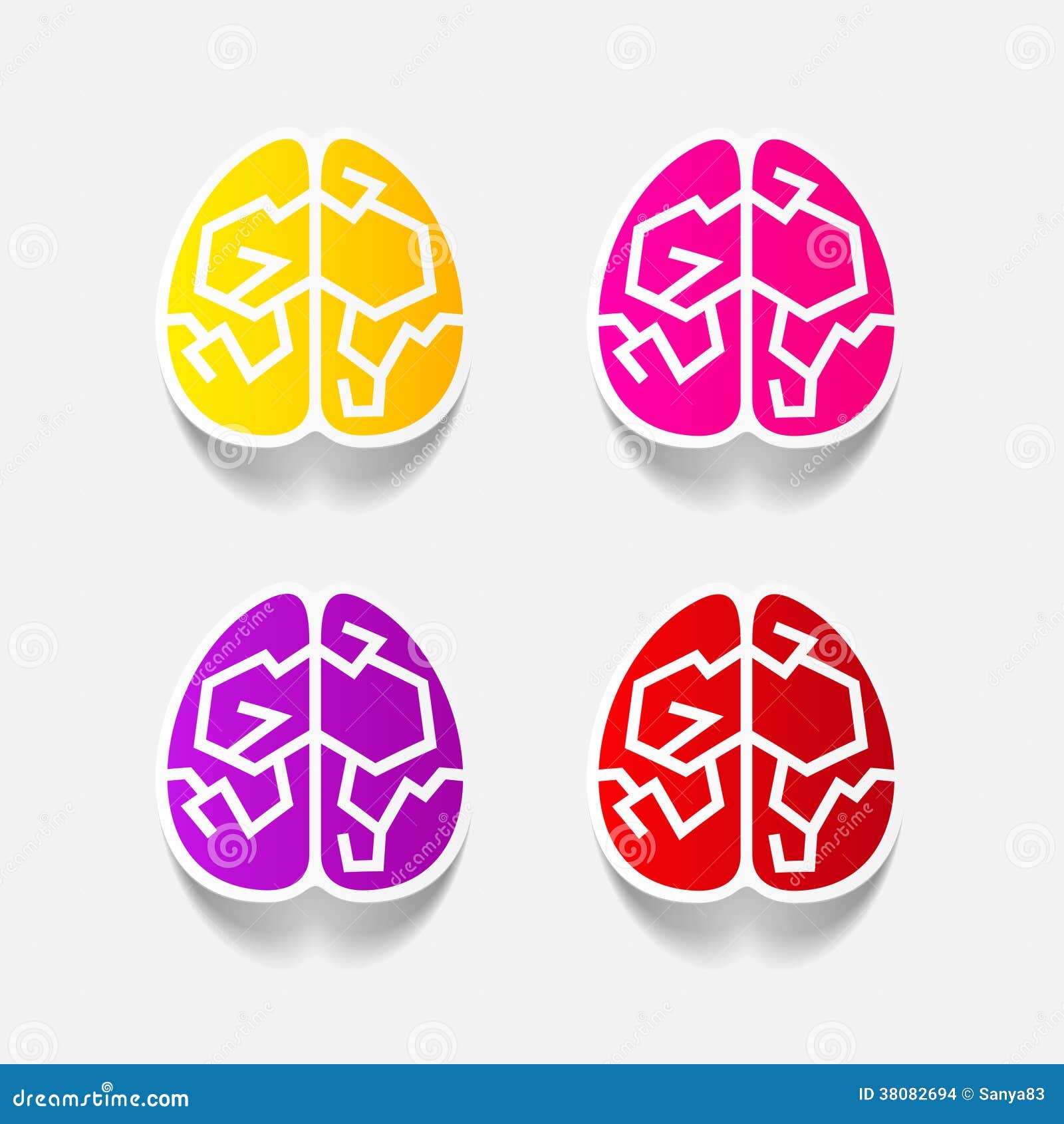 Realistic Design Element: Brain Stock Vector - Illustration of element ...
