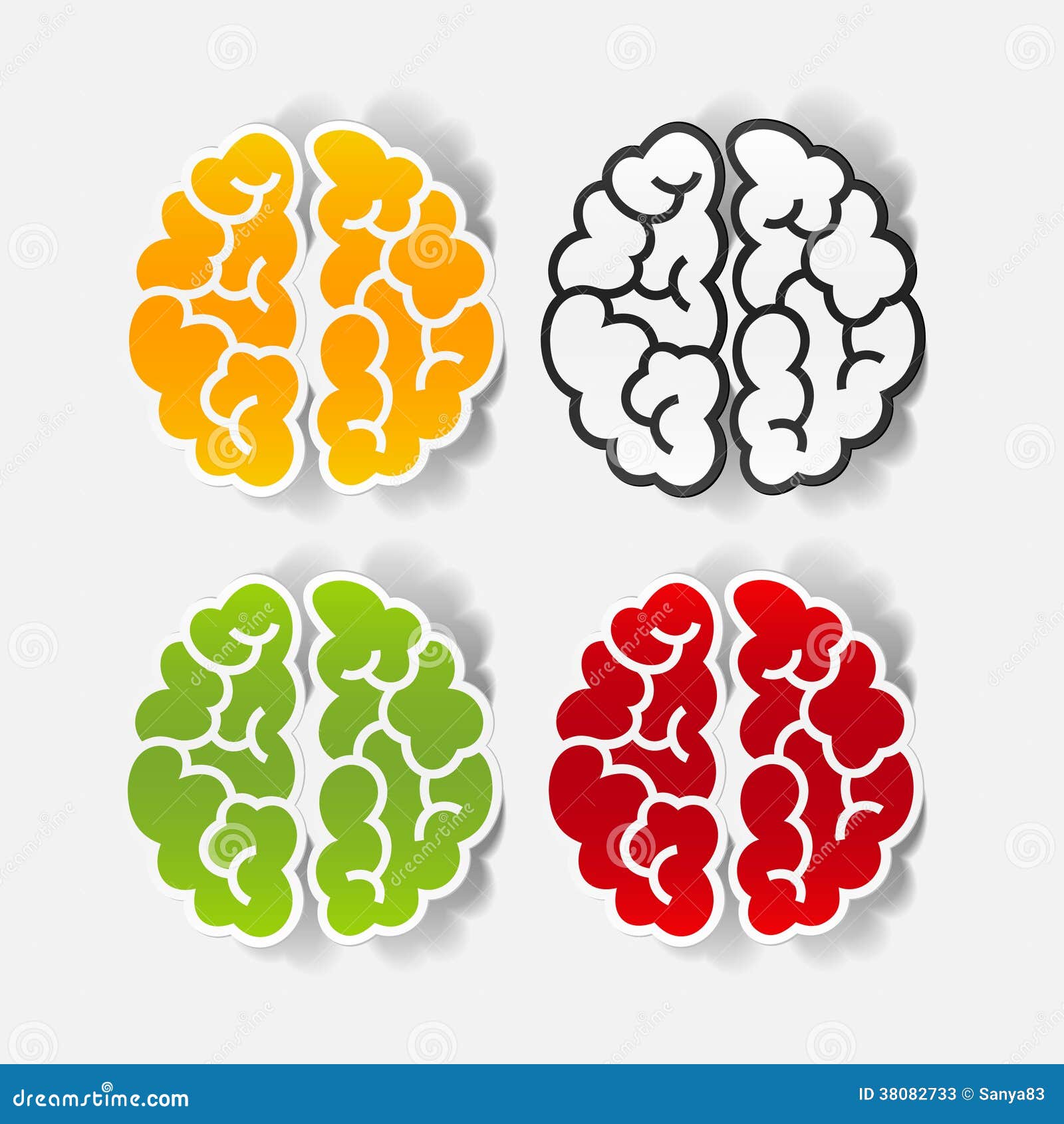 Realistic Design Element: Brain Stock Vector - Illustration of human ...
