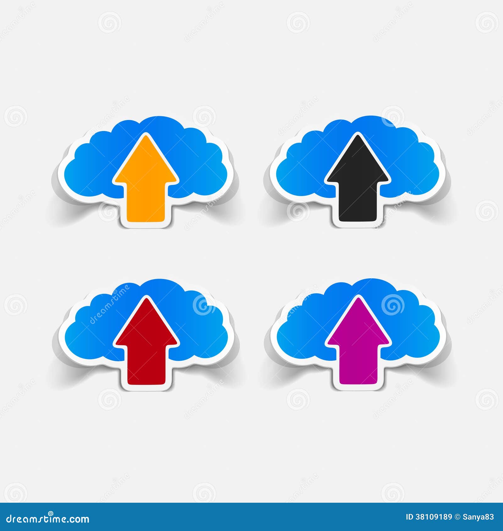 Realistic Design Element: Brain, Arrow Stock Vector - Illustration of ...