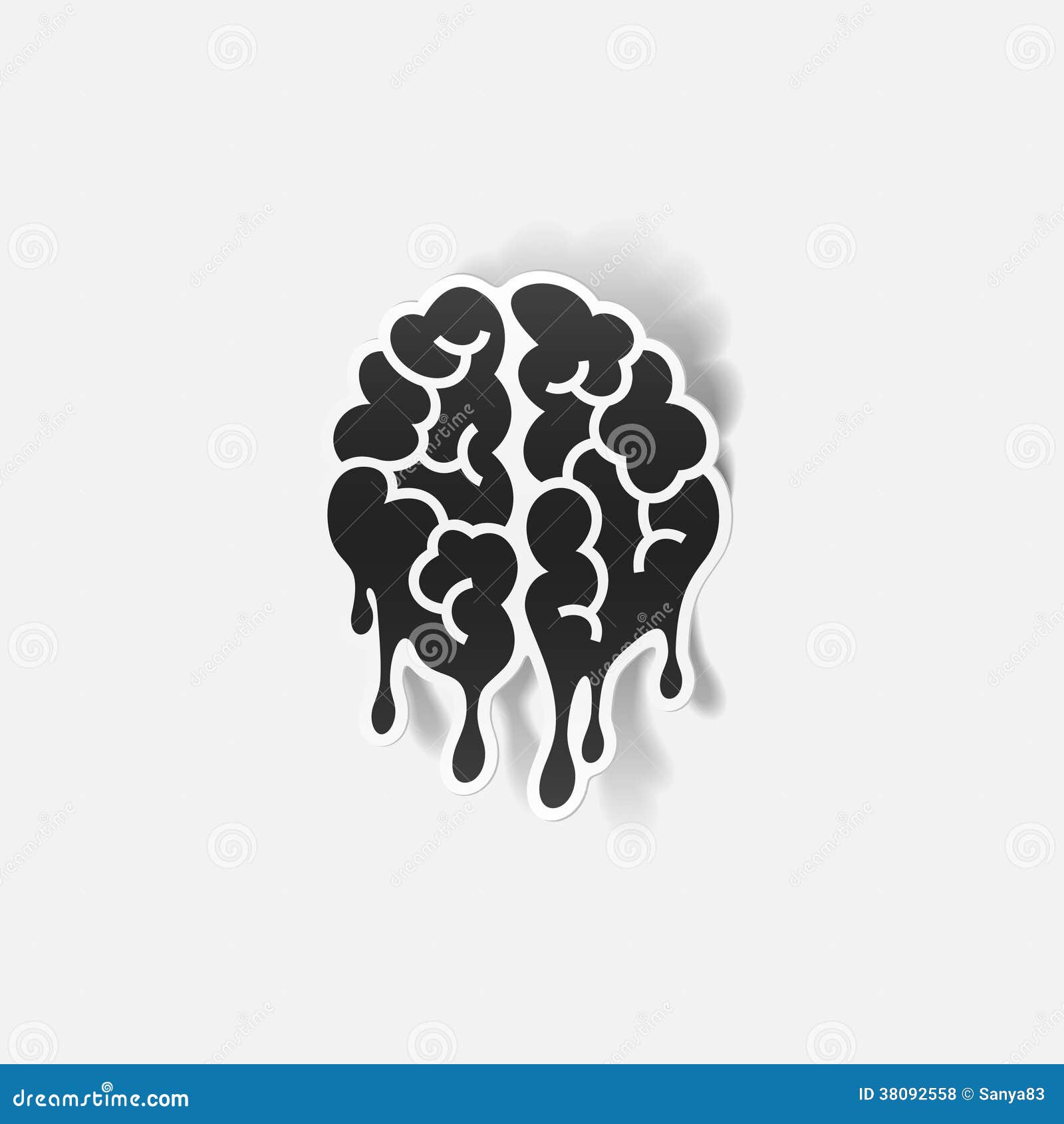 Realistic Design Element: Brain Drop Stock Vector - Illustration of ...