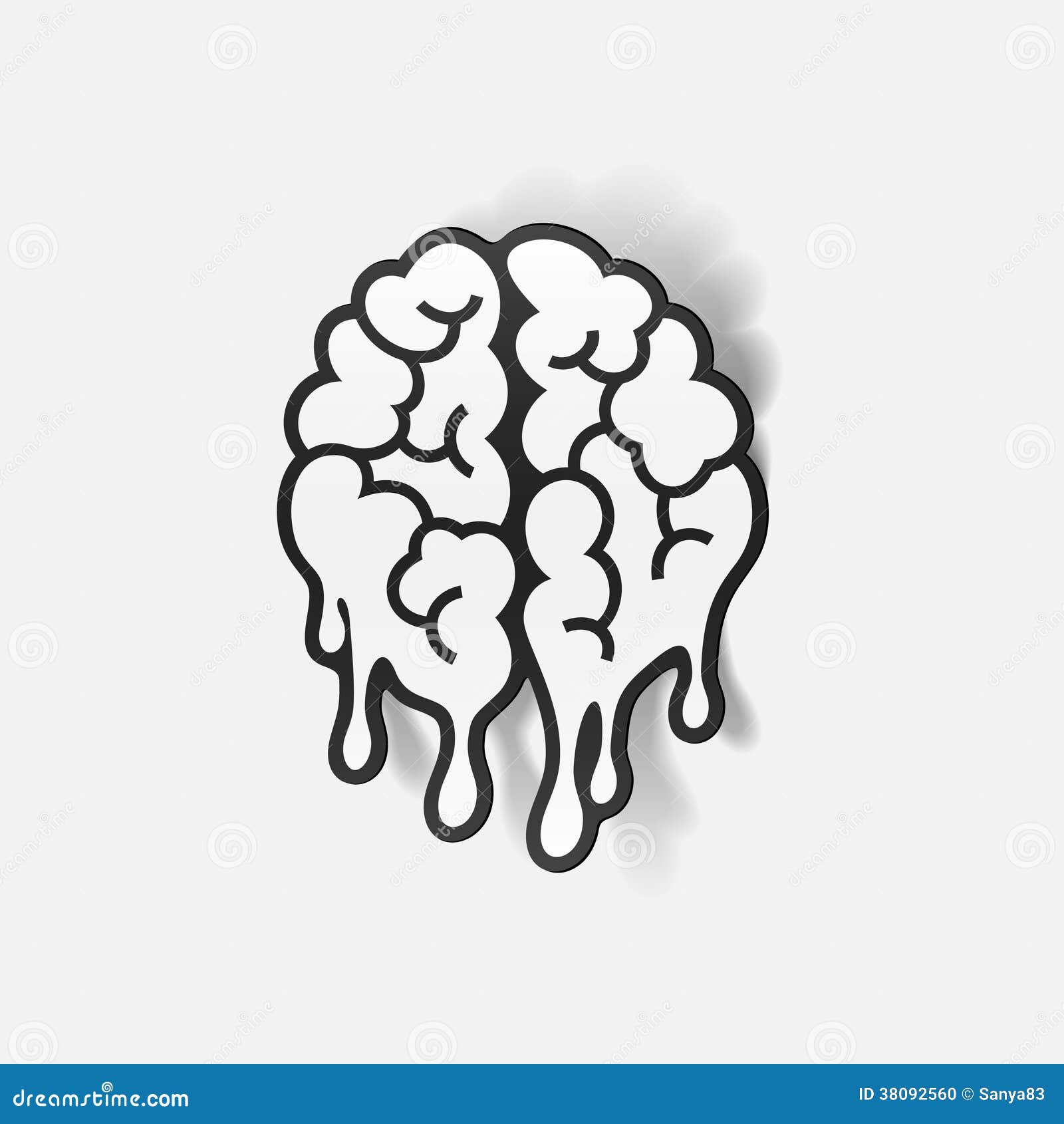 Realistic Design Element: Brain Drop Stock Vector - Illustration of ...