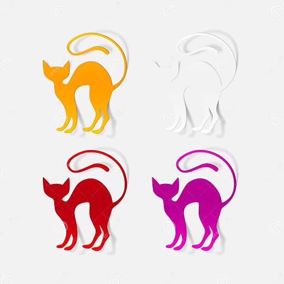 Realistic Design Element: Cat Stock Vector - Illustration of cute ...