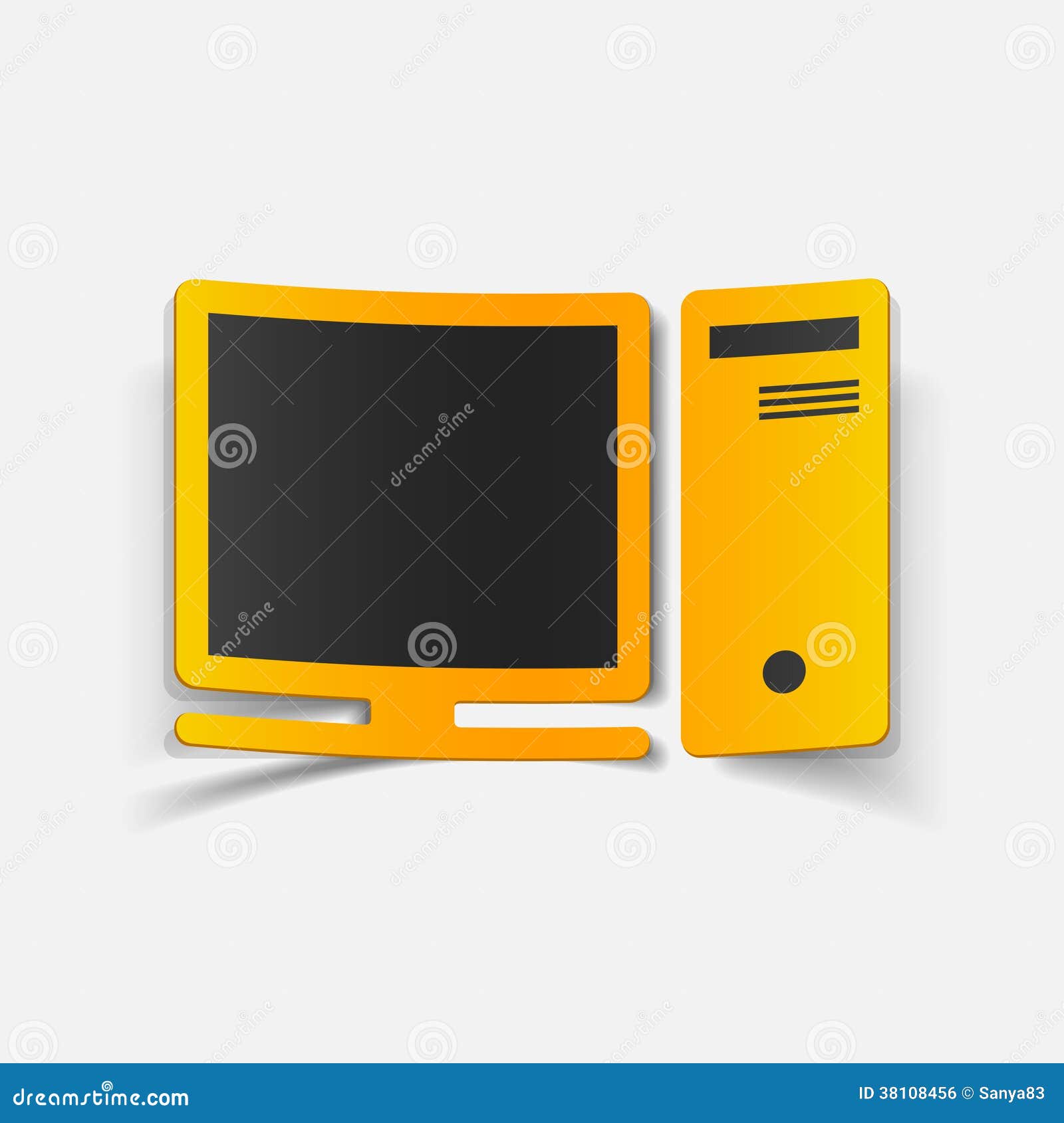 Realistic Design Element: Computer Stock Vector - Illustration of ... Realistic Design Element: Computer Stock Vector - Illustration of ...