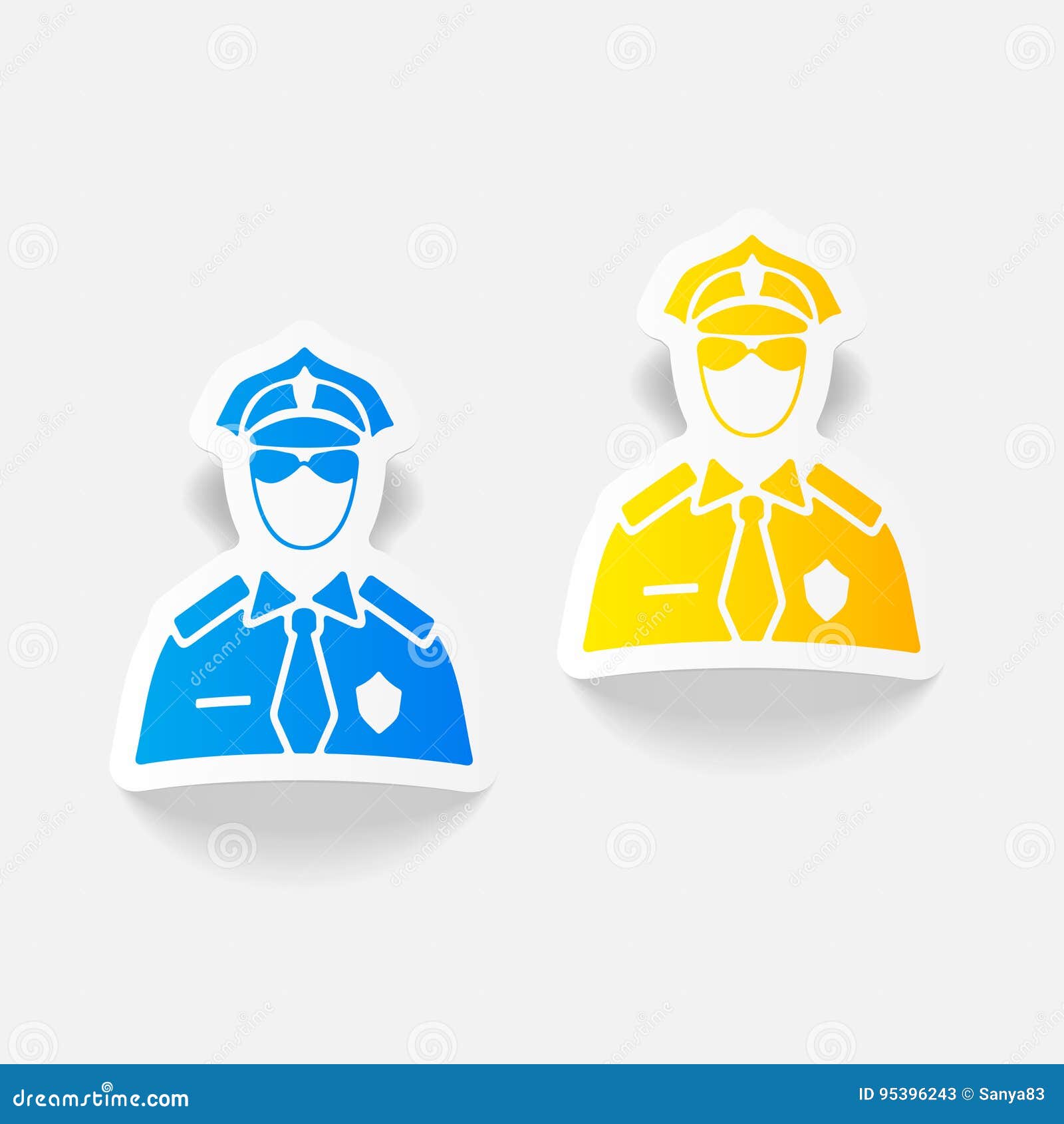 Realistic Design Element. Police Officer Stock Vector - Illustration of ...