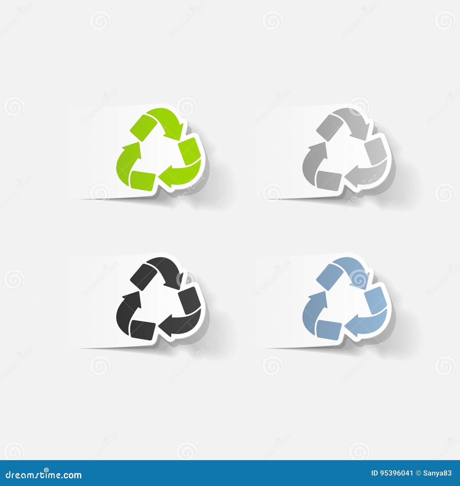 Realistic Design Element: Recycle Sign Stock Vector - Illustration of ...