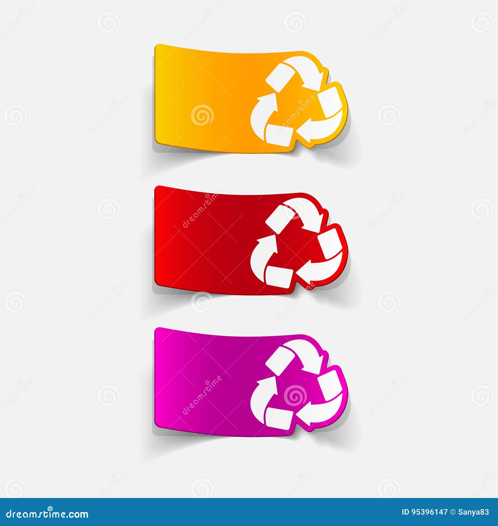 Realistic Design Element: Recycle Sign Stock Vector - Illustration of ...