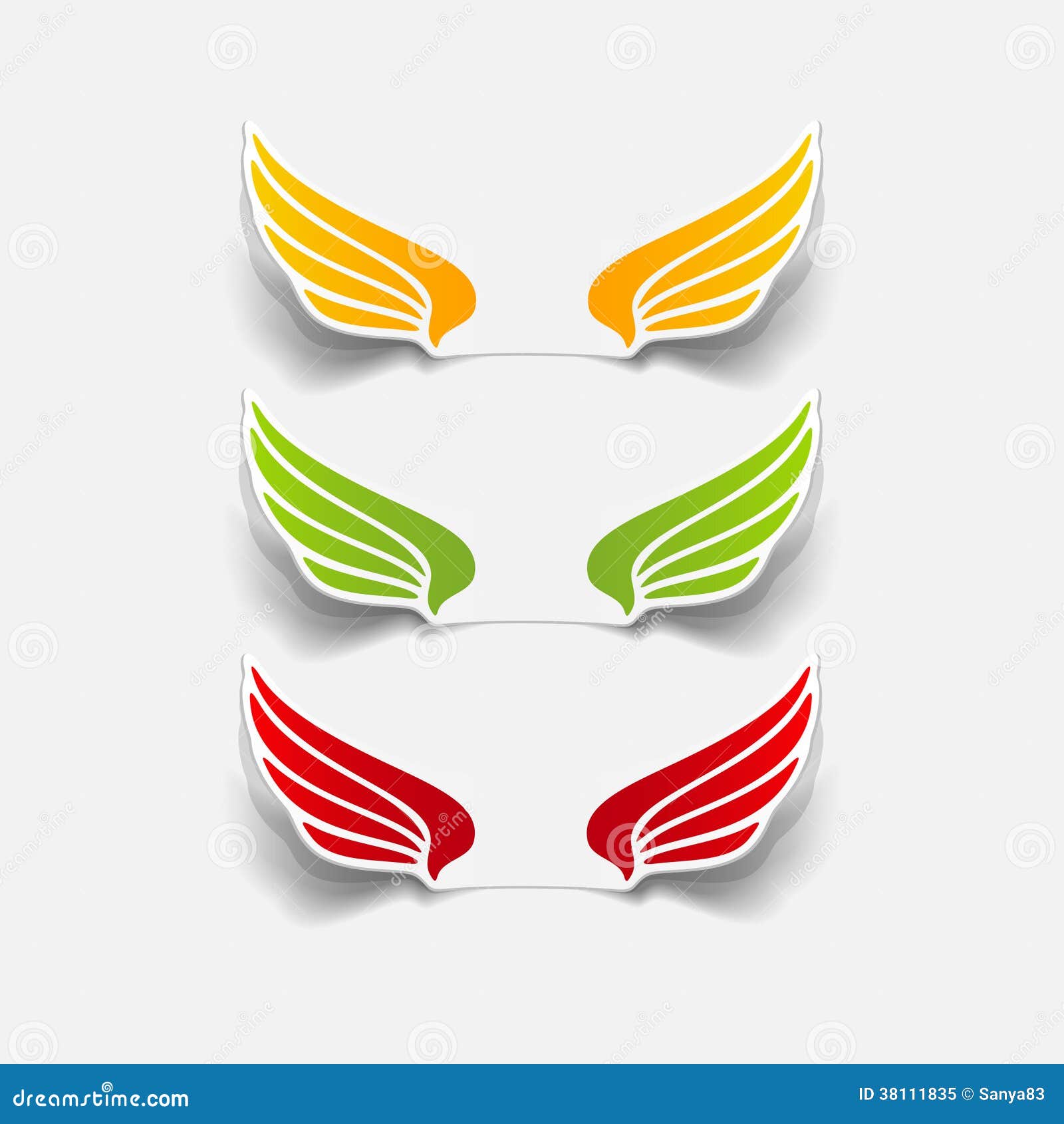 Realistic Design Element: Wing Stock Vector - Illustration of element ...