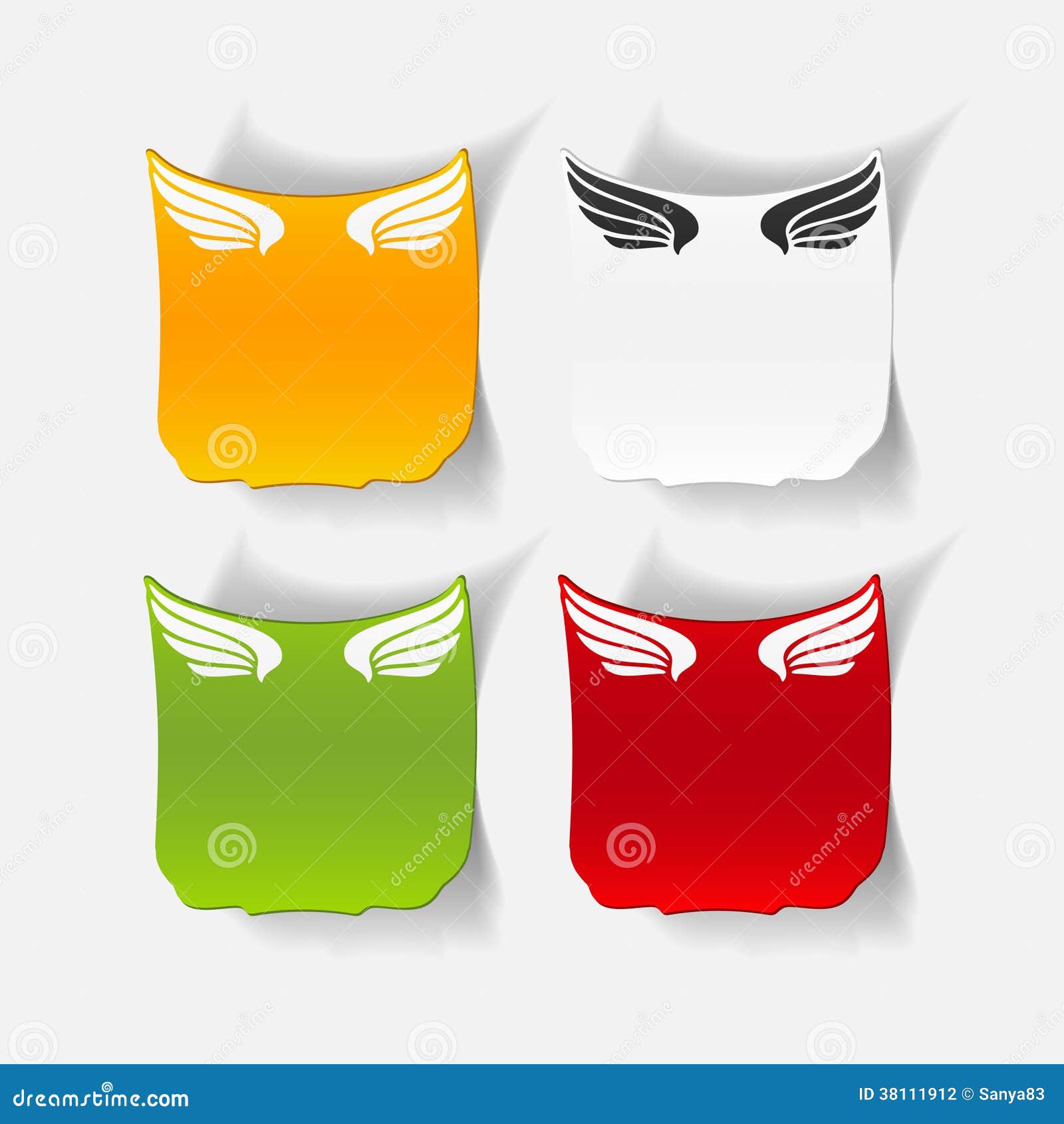 Realistic Design Element: Wing Stock Vector - Illustration of scale ...