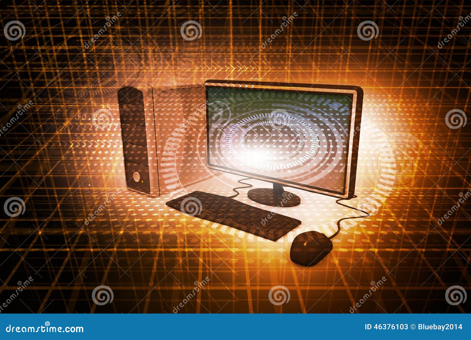 Realistic Desktop Computer stock illustration. Illustration of ...