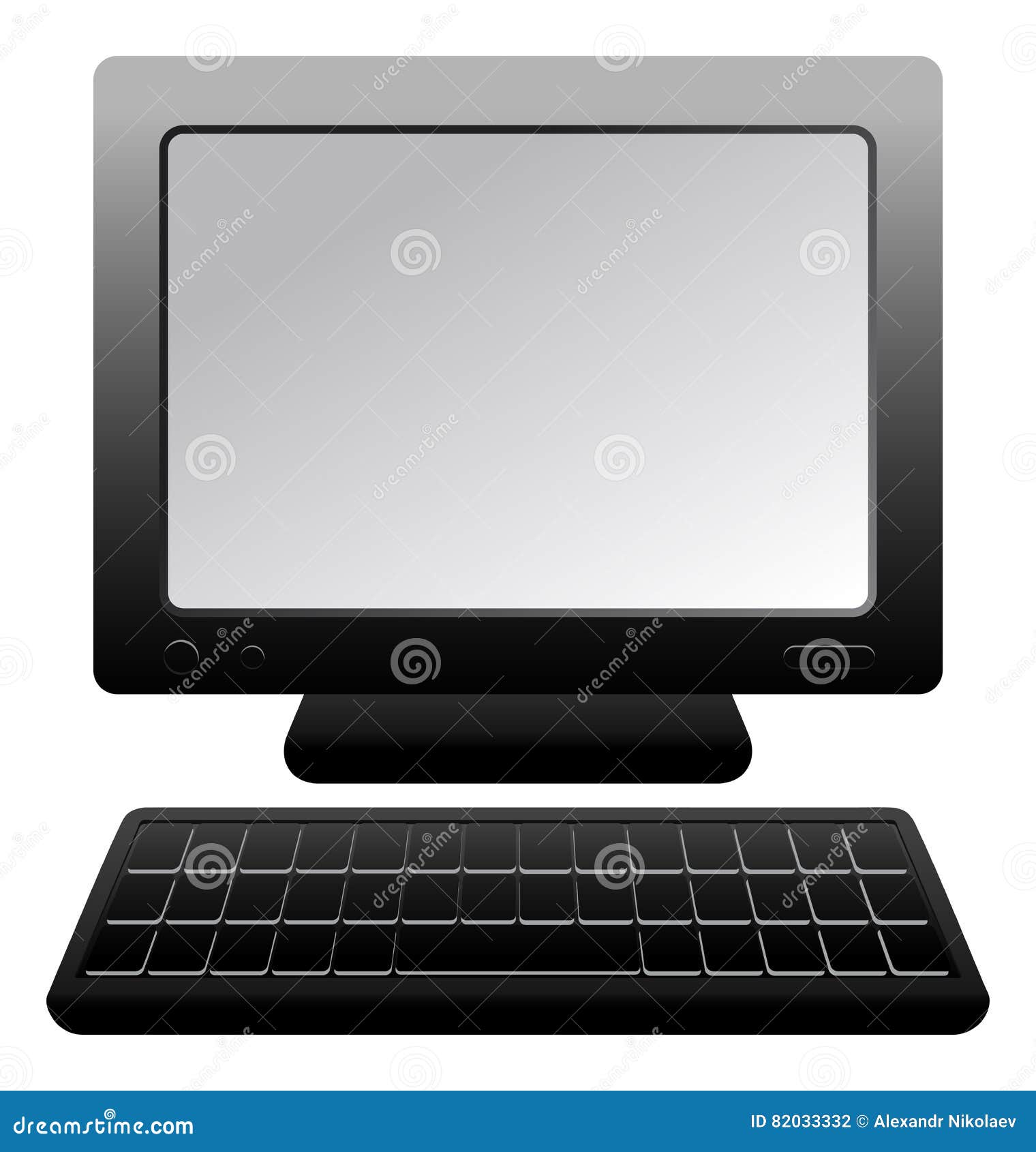 Realistic Desktop Computer Illustration. Vector Stock Vector ...