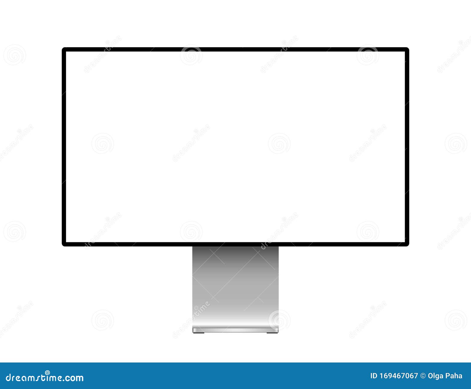 Computer Monitor Template Big White Stock Vector - Illustration of ...