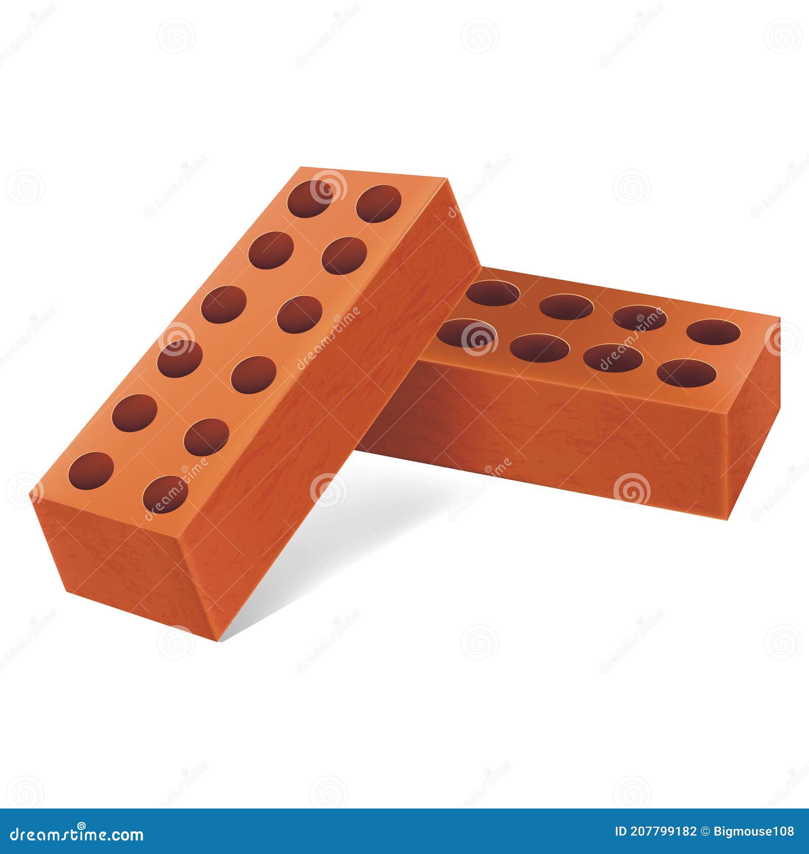 Realistic Detailed Brick Set 3d Isometric View. Vector Stock ...