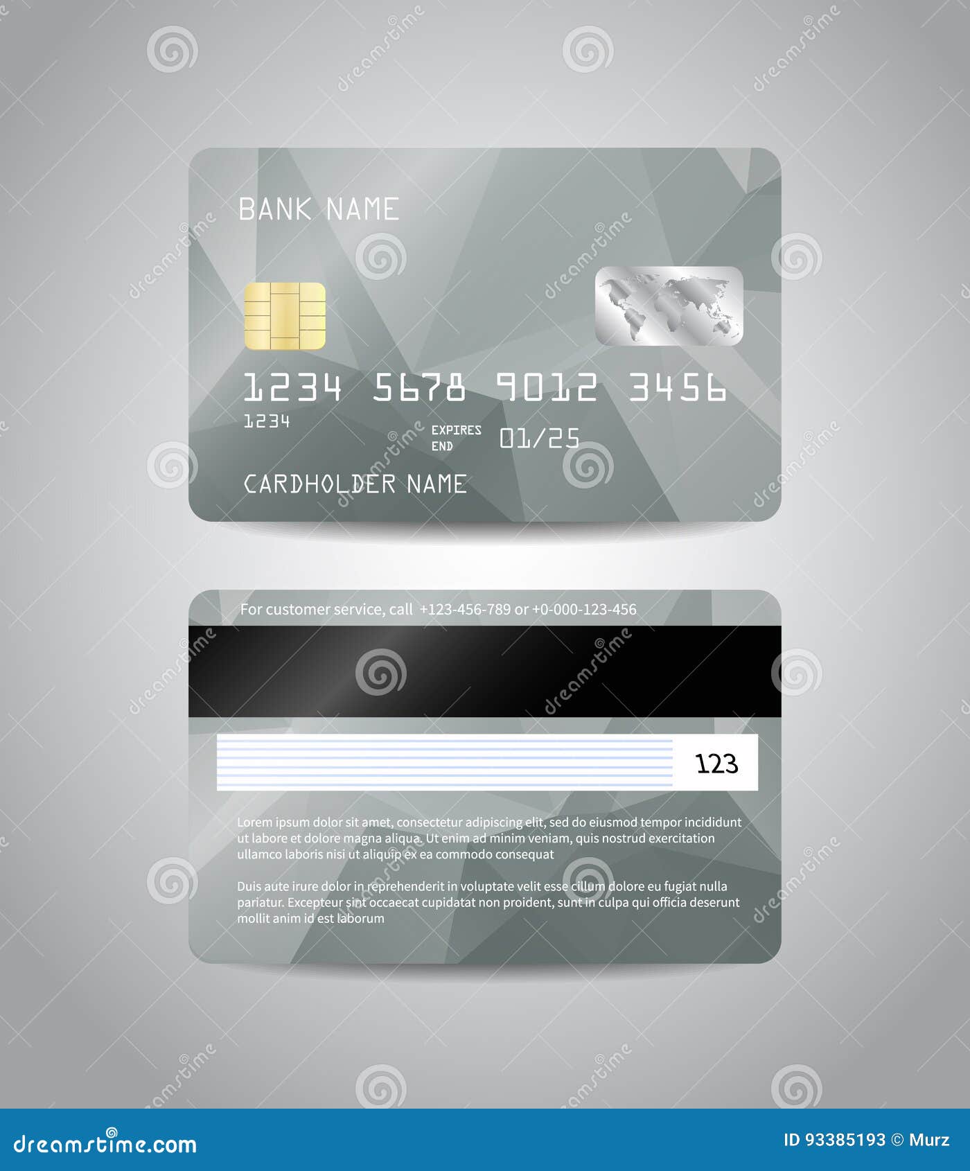 Realistic Detailed Credit Card Stock Vector - Illustration of account ...