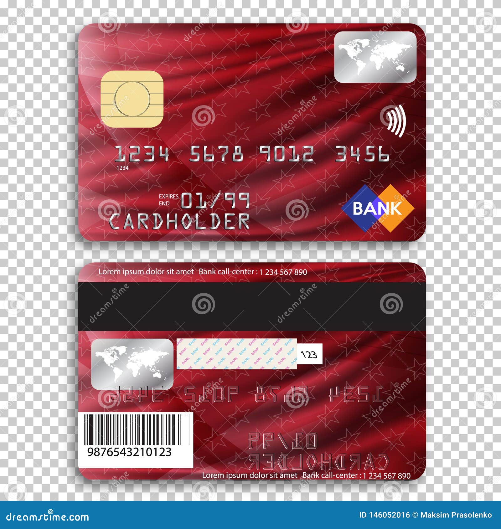 Realistic Detailed Credit Card. Stock Vector - Illustration of currency ... Realistic Detailed Credit Card. Stock Vector - Illustration of currency ...