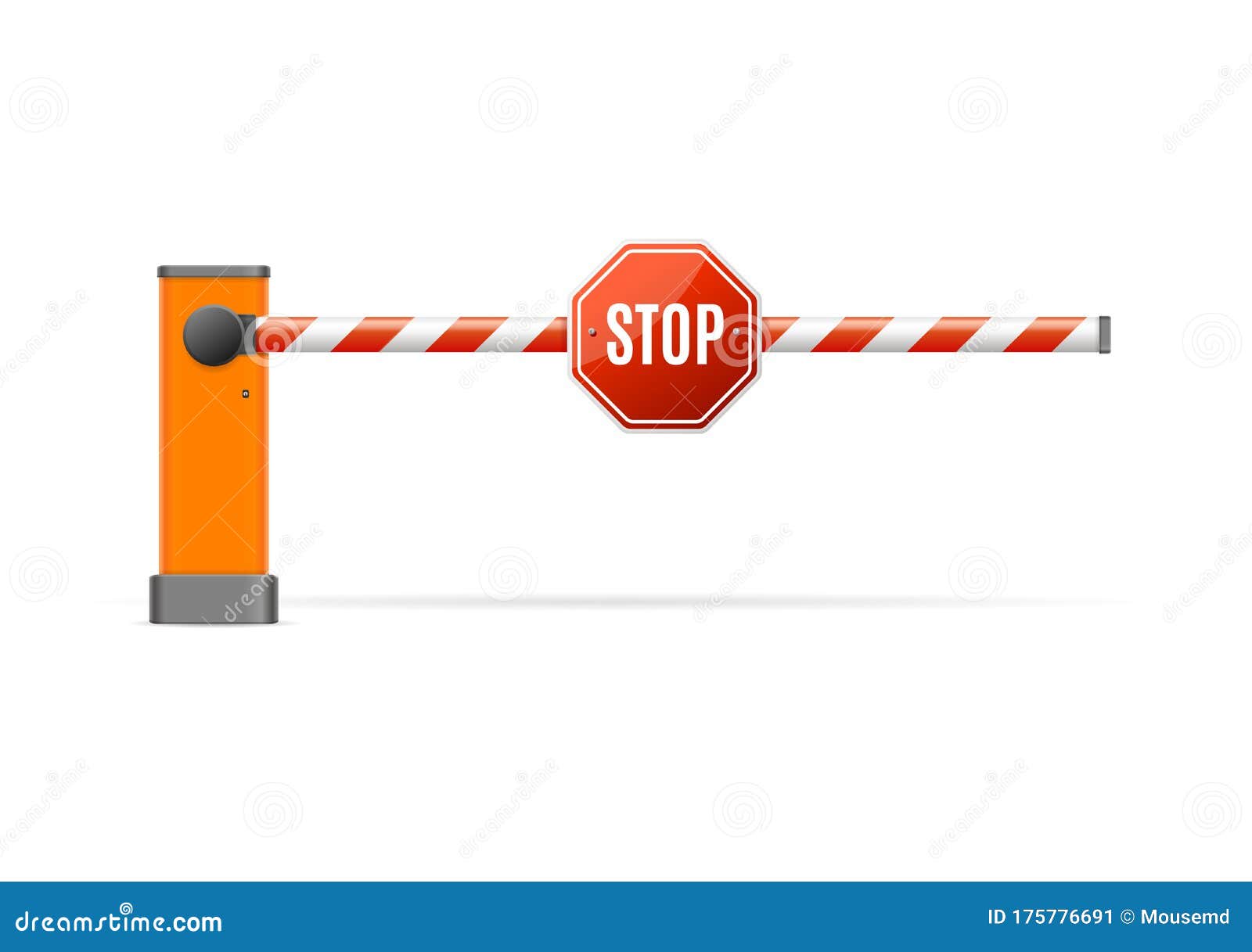 Realistic Detailed 3d Barrier Gate. Vector Stock Vector - Illustration ...