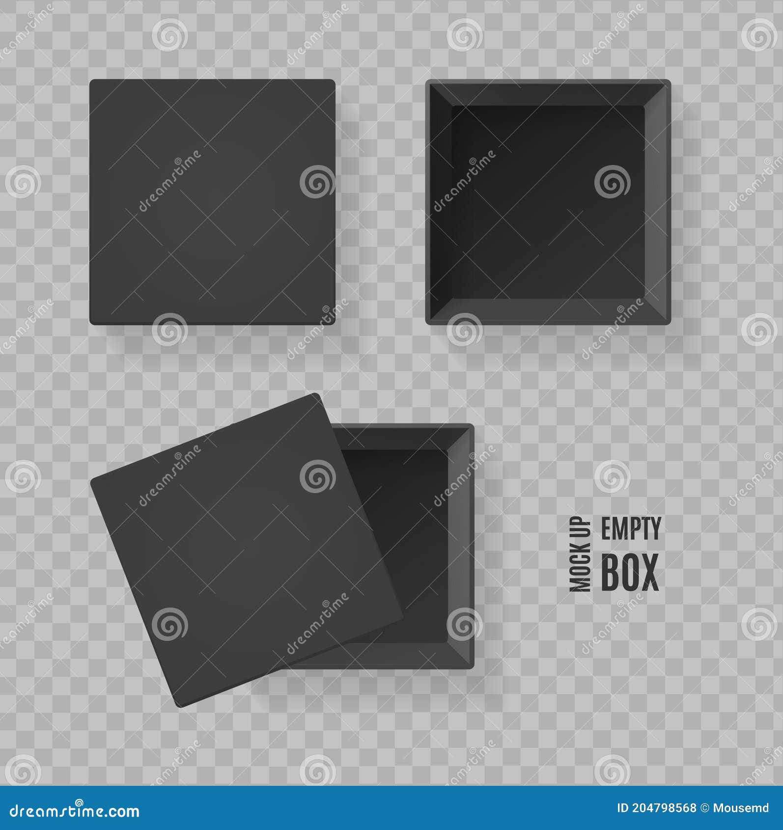Realistic Detailed 3d Blank Black Present Box Set. Vector Stock Vector ...