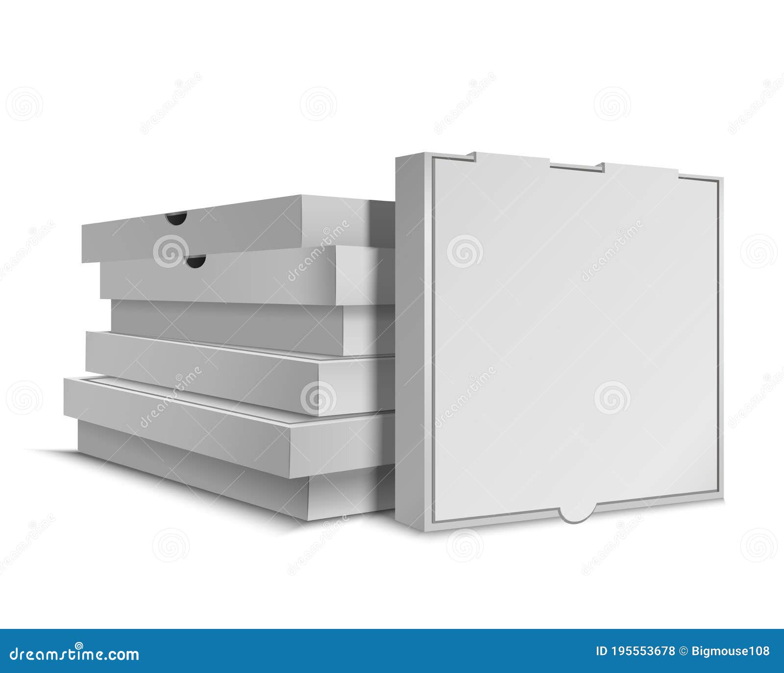 Realistic Detailed 3d Blank Empty Stack of Pizza Boxes Template Mockup ...
