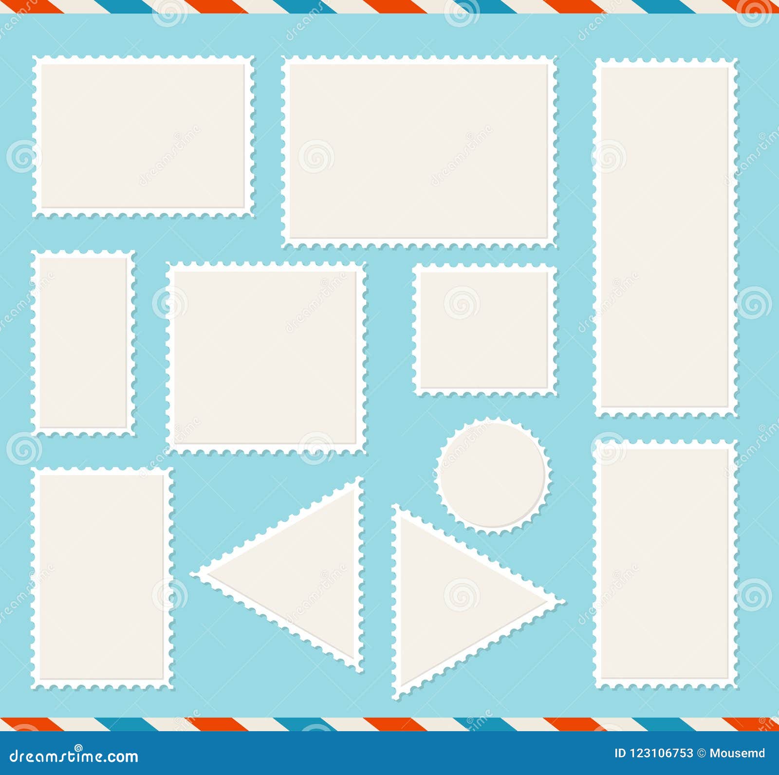 Realistic Detailed 3d Blank Empty Template White Post Mark Set. Vector ...