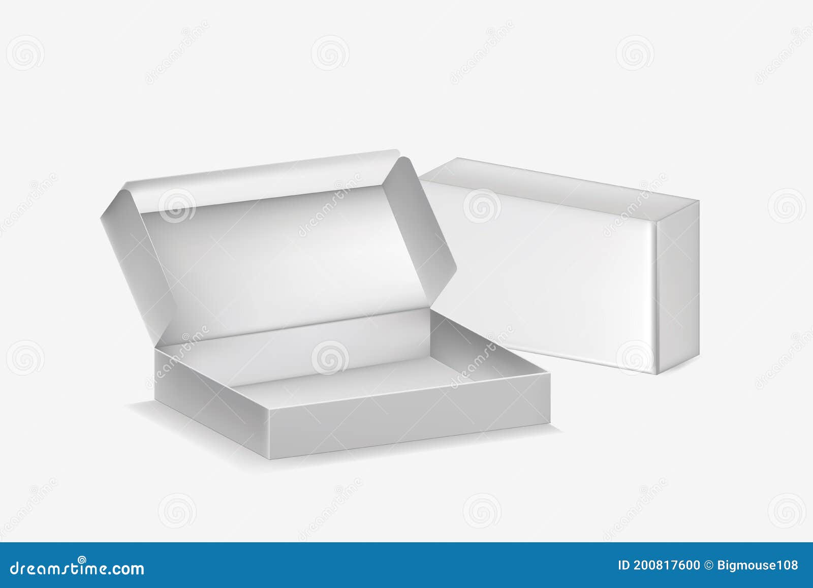 Realistic Detailed 3d Blank Packaging Boxes Open and Closed Set. Vector ...