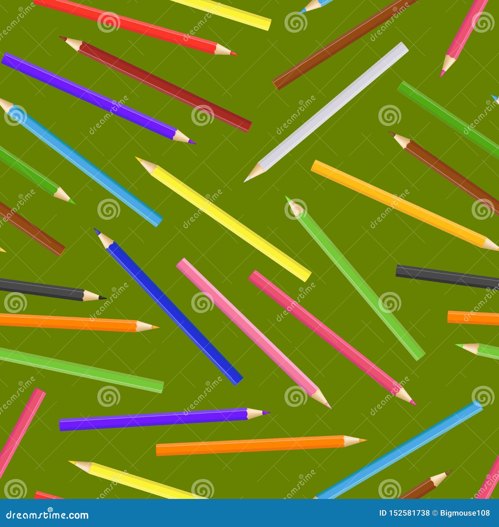 Realistic Detailed 3d Colored Pencils Seamless Pattern Background ...