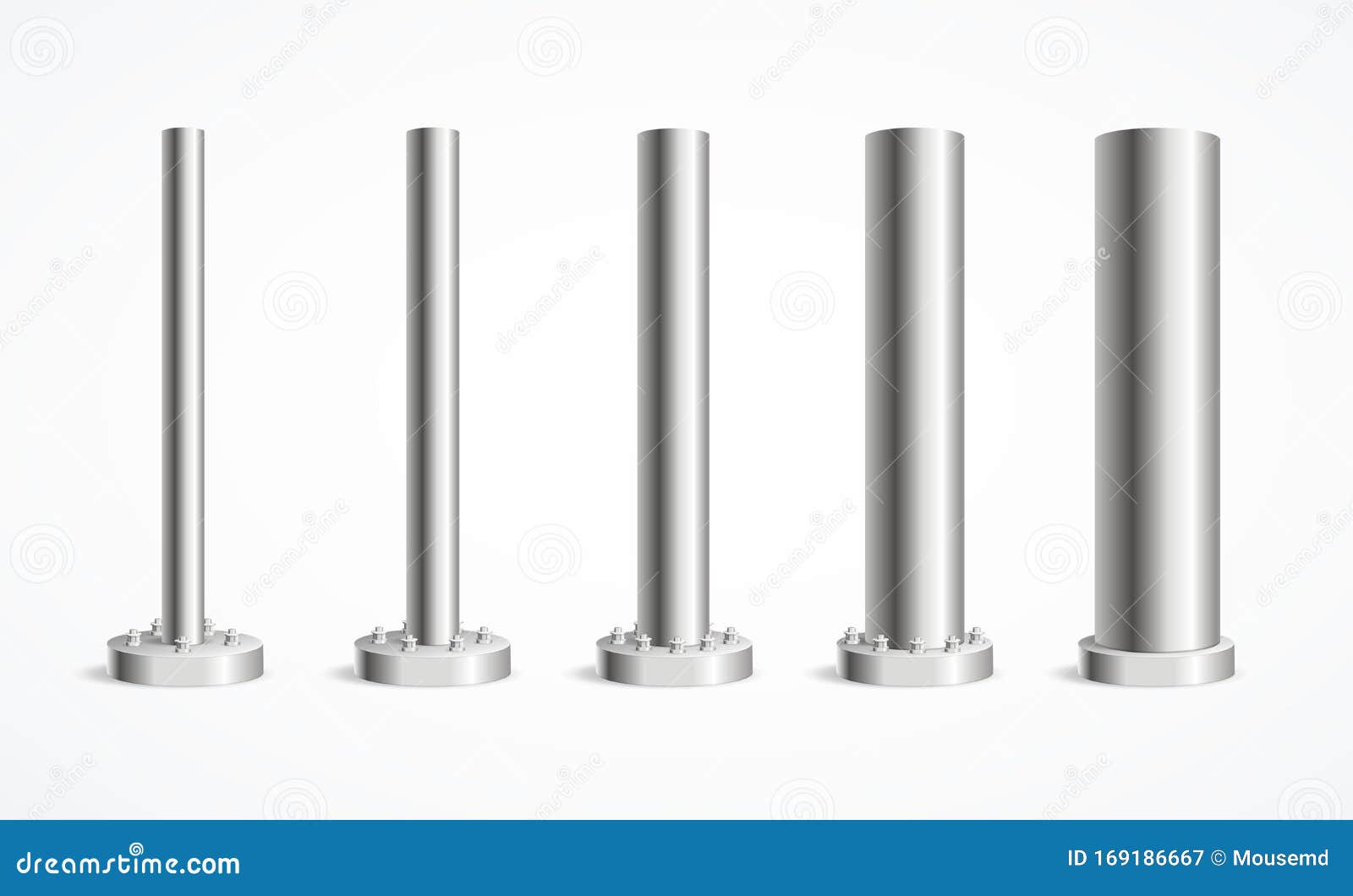 Realistic Detailed 3d Metal Pole Pillars Set. Vector Stock Vector ... Realistic Detailed 3d Metal Pole Pillars Set. Vector Stock Vector ...