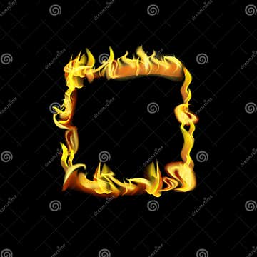 Realistic Detailed 3d Fire Rectangle Frame or Border. Vector Stock ...