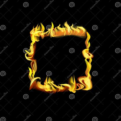 Realistic Detailed 3d Fire Rectangle Frame or Border. Vector Stock ...