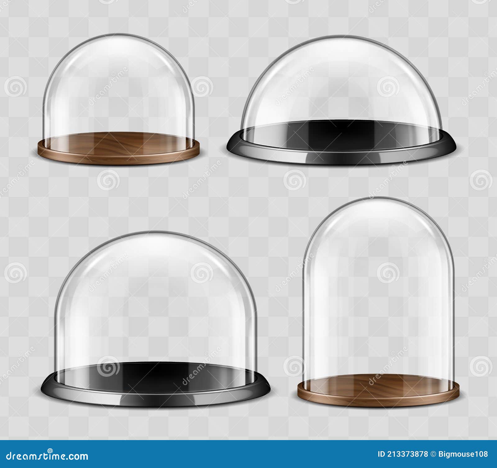 Realistic Detailed 3d Glass Domes Set. Vector Stock Vector ...