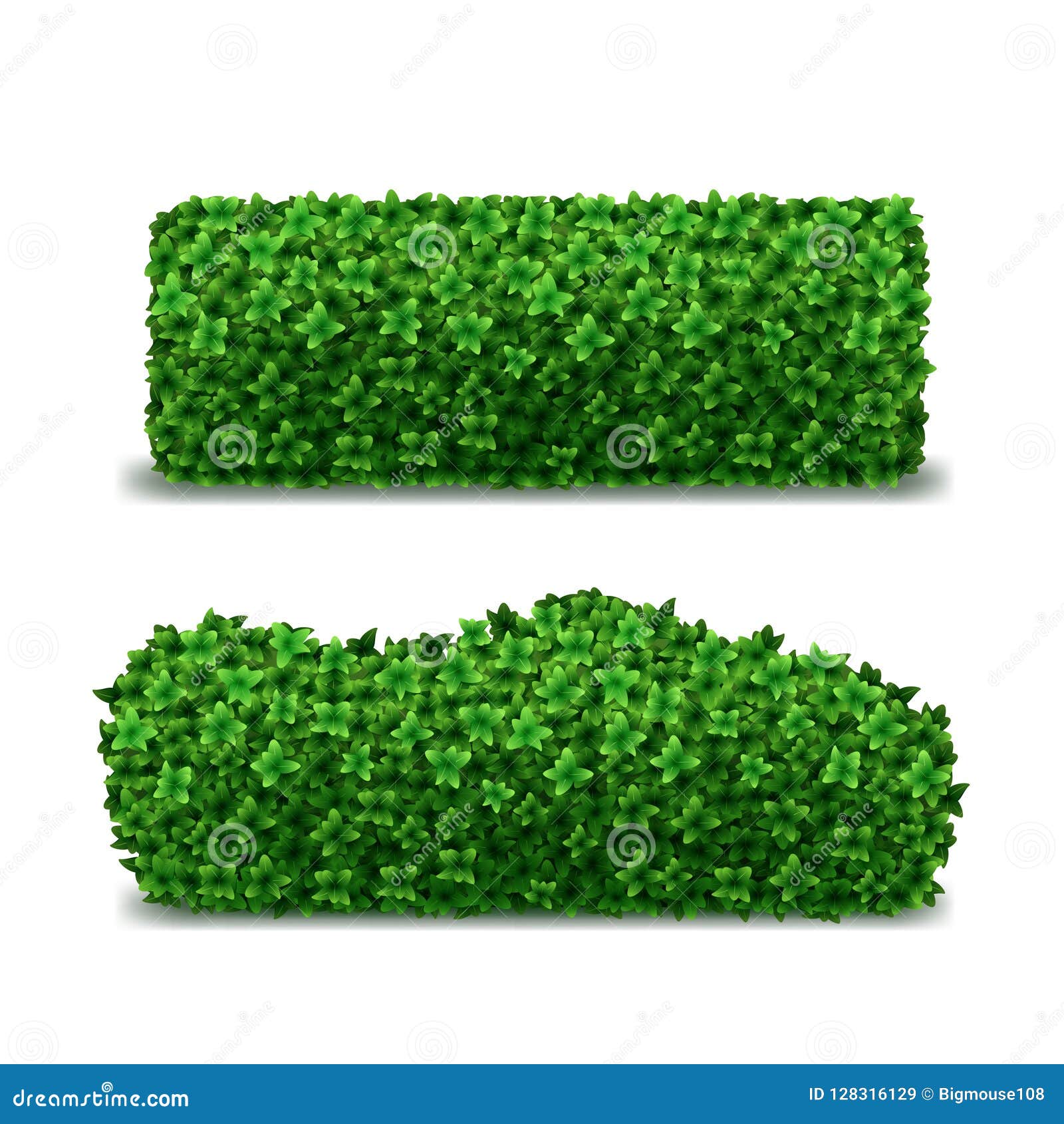 Realistic Detailed 3d Green Hedges Set. Vector Stock Vector ... Realistic Detailed 3d Green Hedges Set. Vector Stock Vector ...