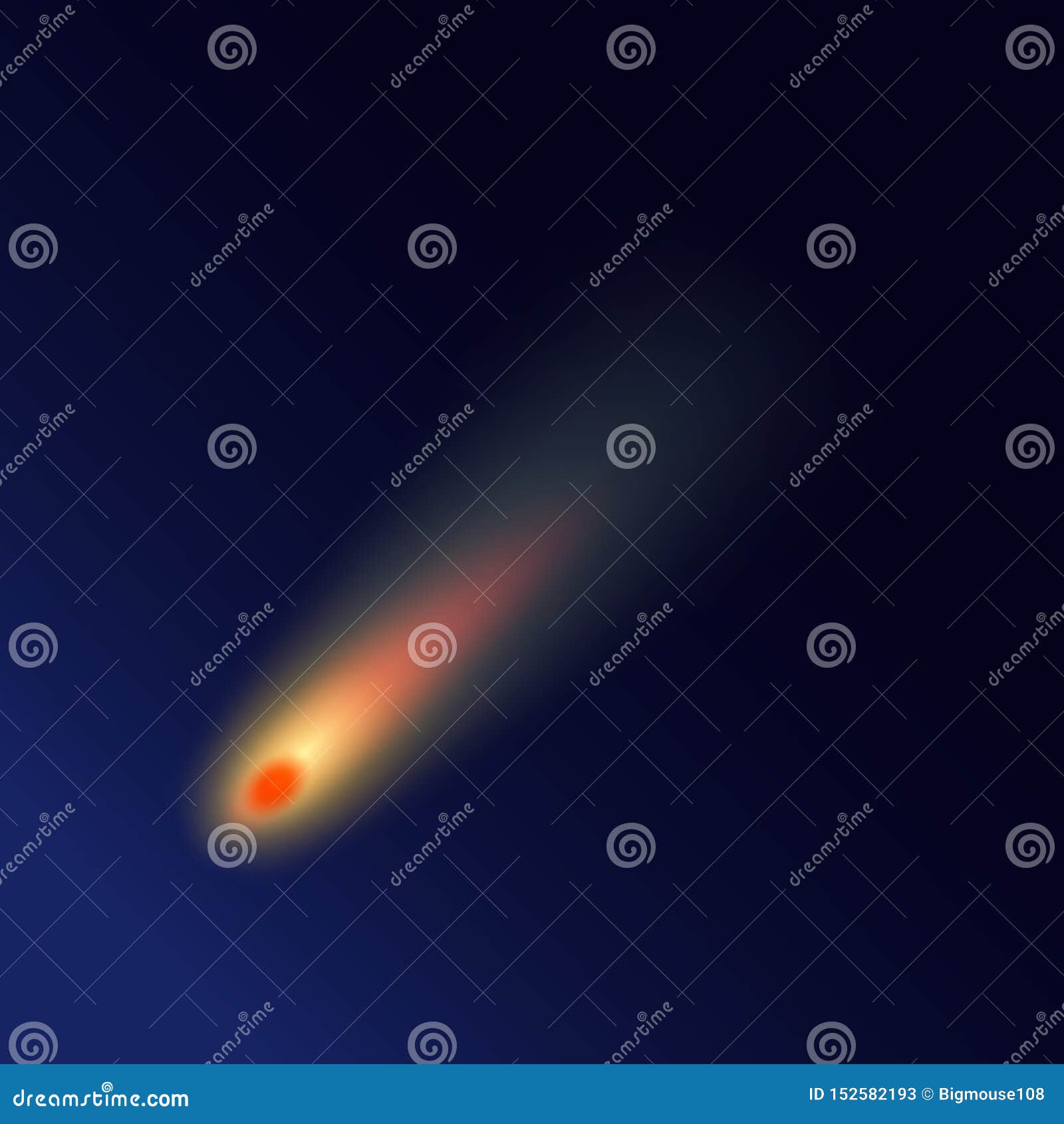 Realistic Detailed 3d Meteorites Comet Light Effect. Vector Stock ...